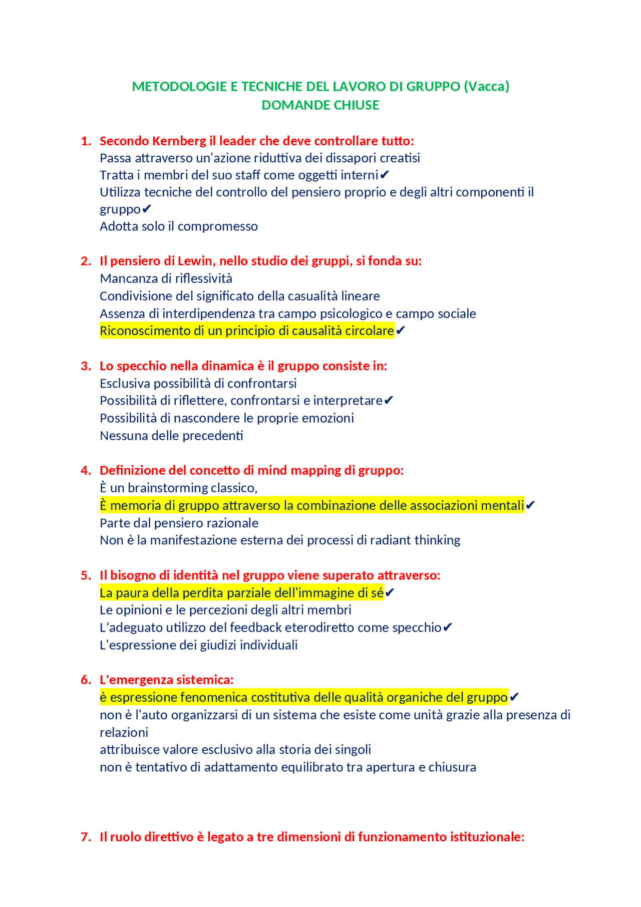Esame Metodologia e Tecniche del Lavoro di Gruppo | Prove d'esame di ...