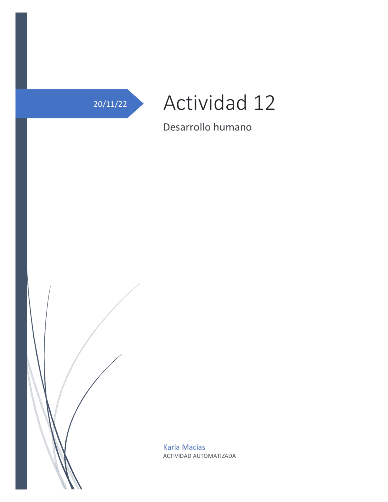Actividad 12 Automatizada Desarrollo Humano Exámenes De Desarrollo
