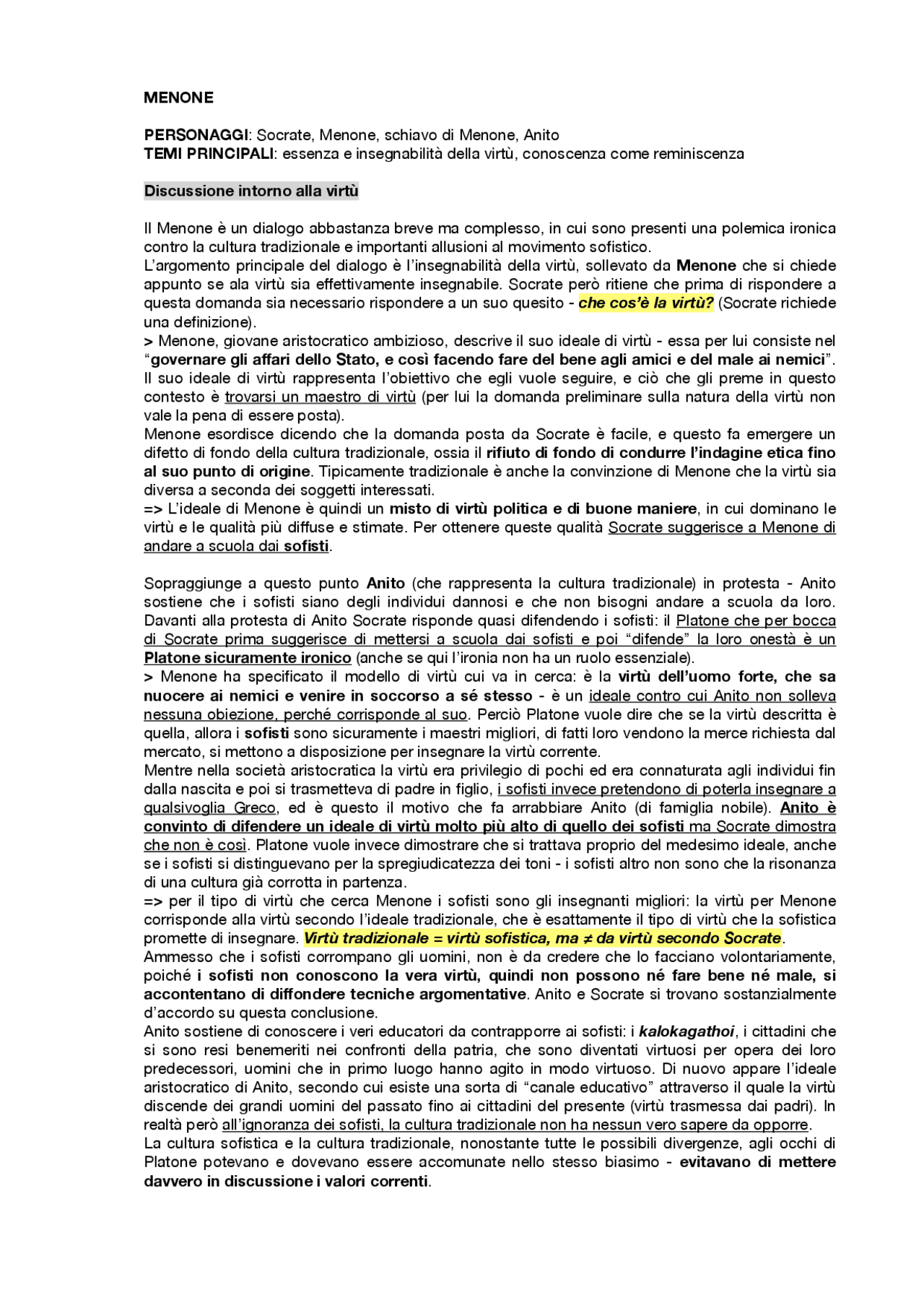 Riassunto Del Dialogo Platonico Menone Schemi E Mappe Concettuali Di