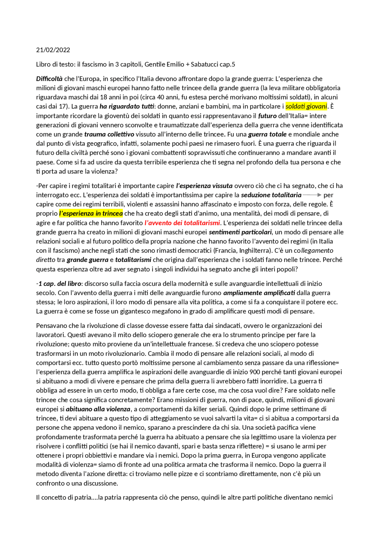 I Totalitarismi Fascismo E Nazismo Appunti Di Storia Docsity