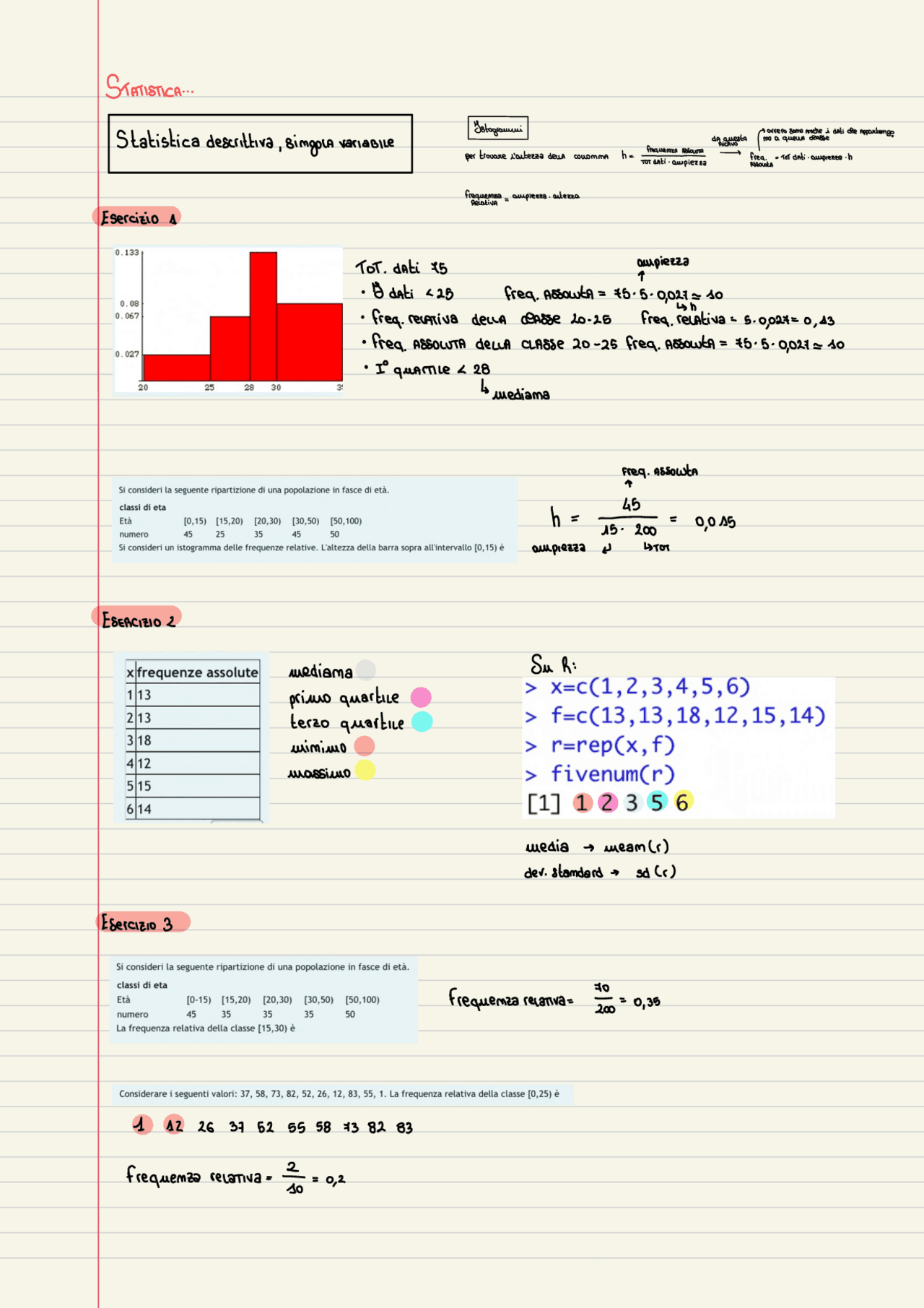 Esercizi Di Statistica Esercizi Di Statistica Docsity
