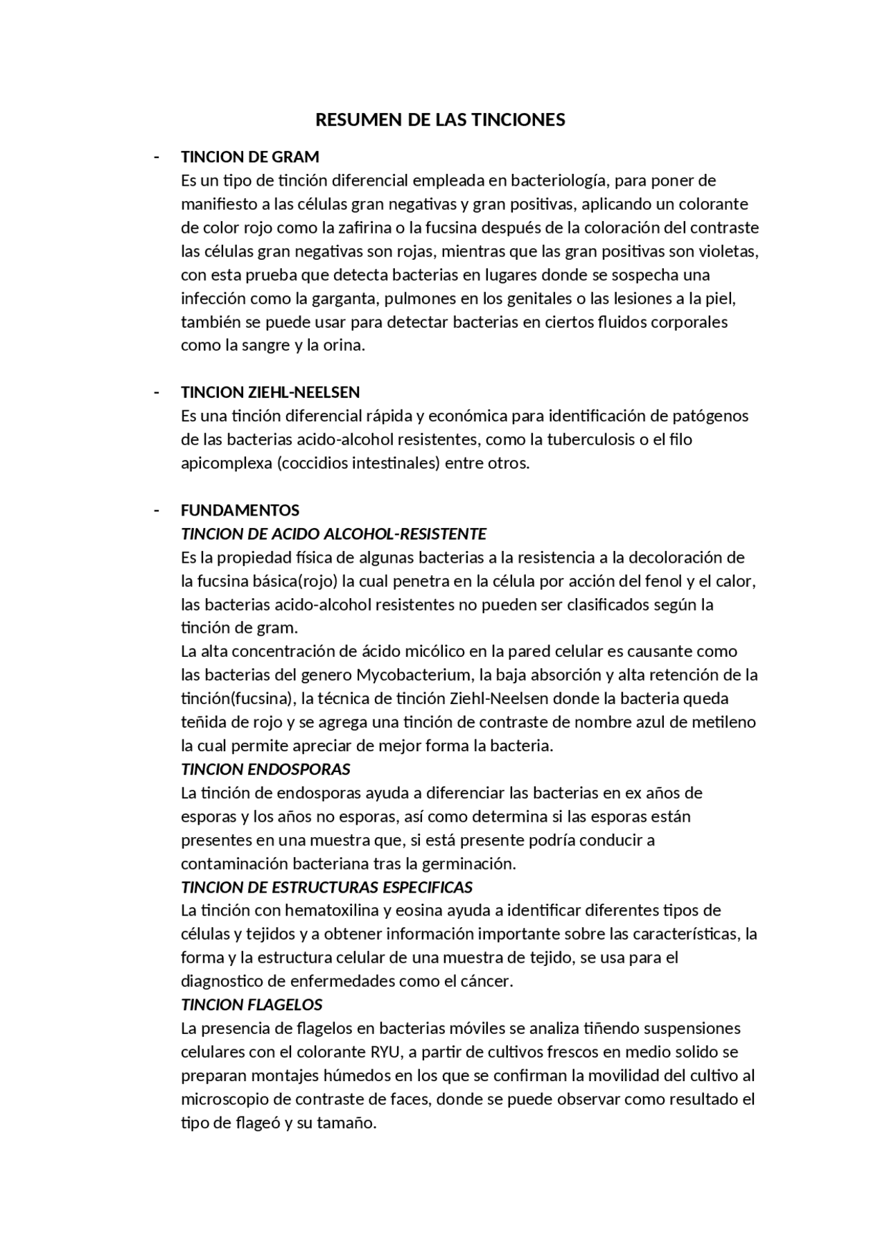 Tinciones De La Biología Monografías Ensayos De Psicología Docsity