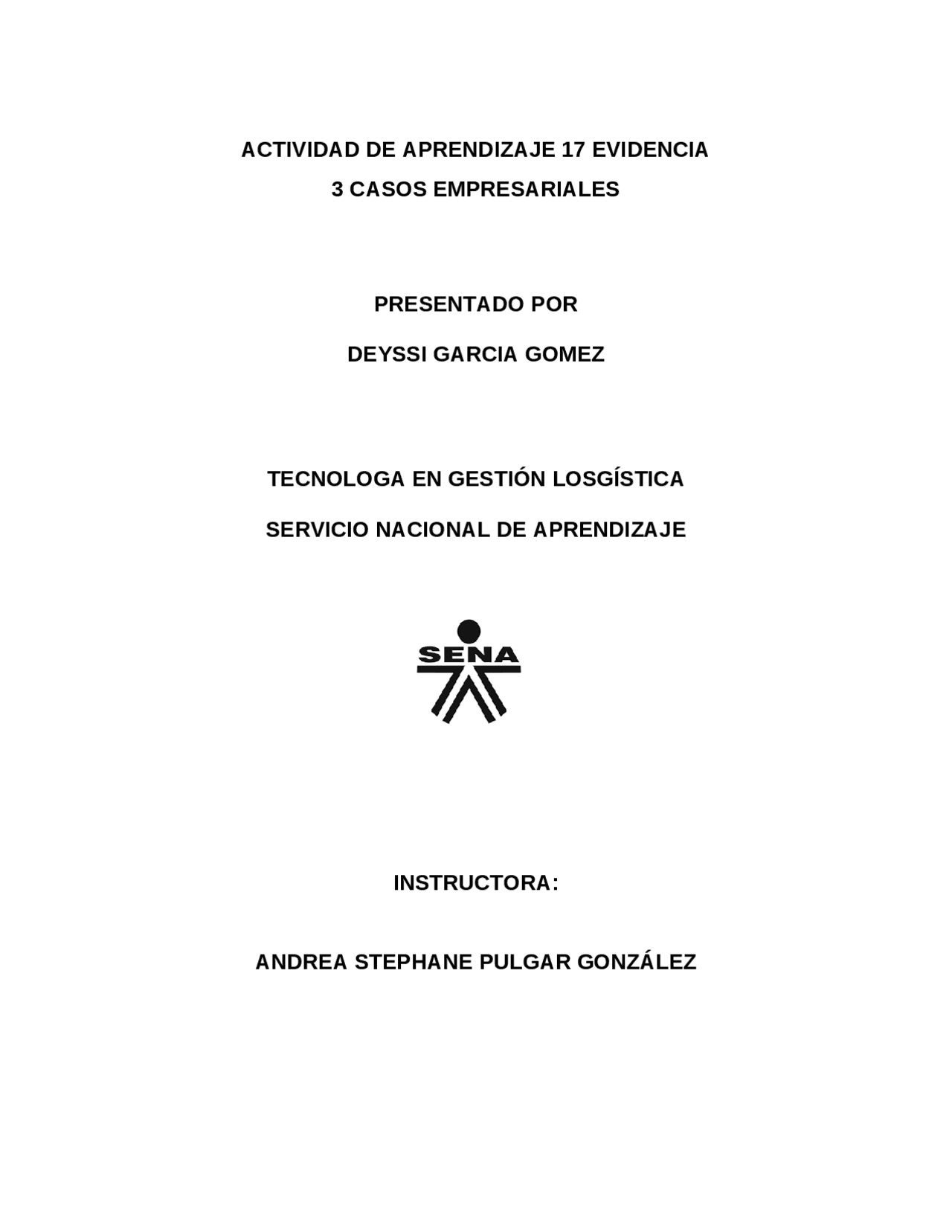 Actividad De Aprendizaje 17 Evidencia 3 Ejercicios De Logística Docsity