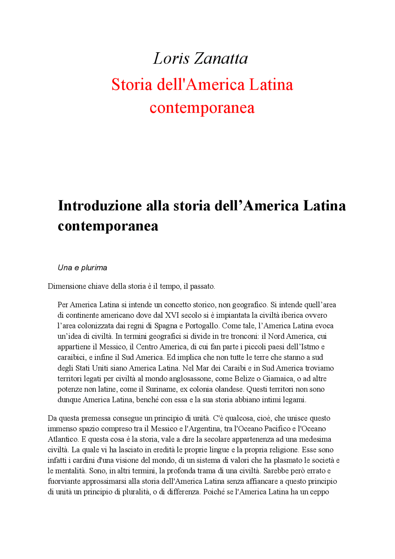 Loris Zanatta - Storia dell'America Latina contemporanea | Sintesi del ...