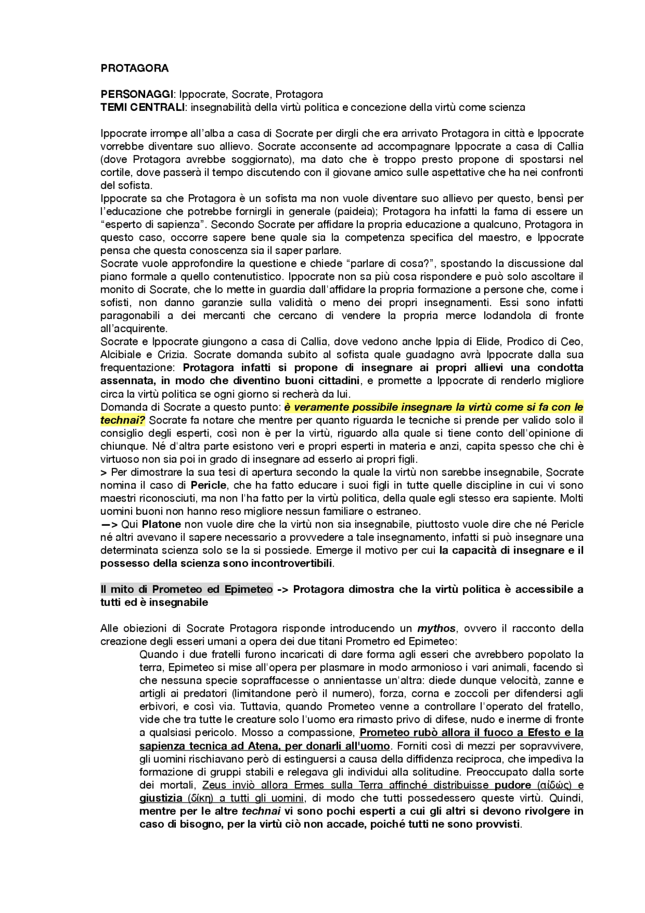 Riassunto Del Dialogo Platonico Protagora Schemi E Mappe Concettuali