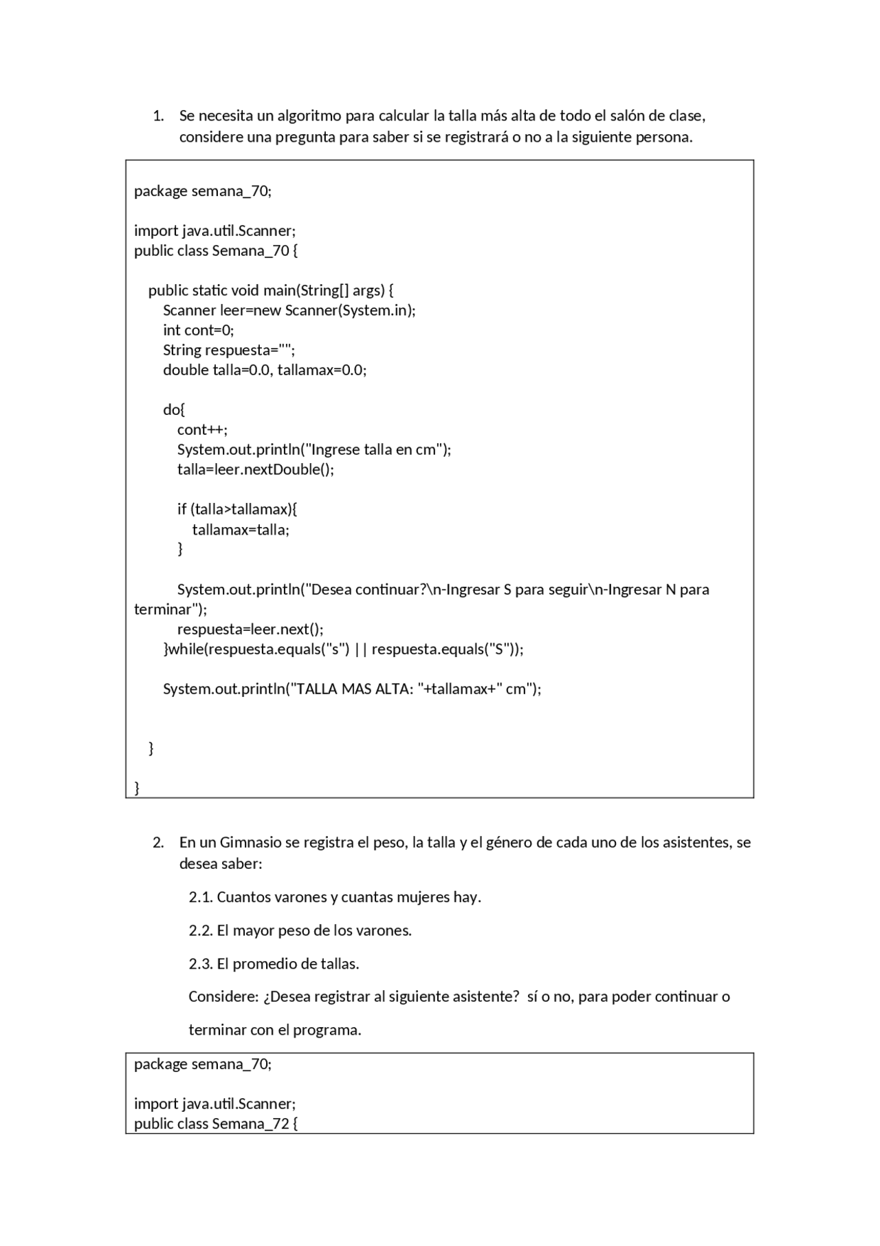 Semana 7 Actividades Ejercicios De Programación Java Docsity