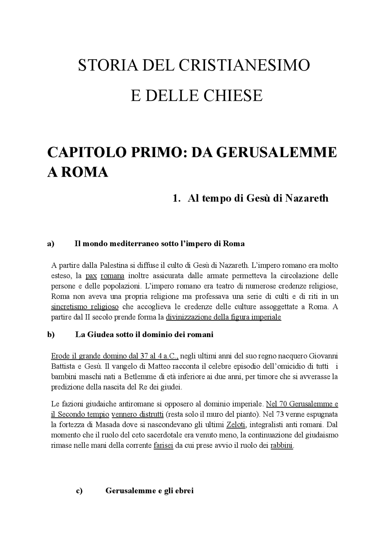 Storia Del Cristianesimo E Delle Chiese Sintesi Del Corso Di Storia