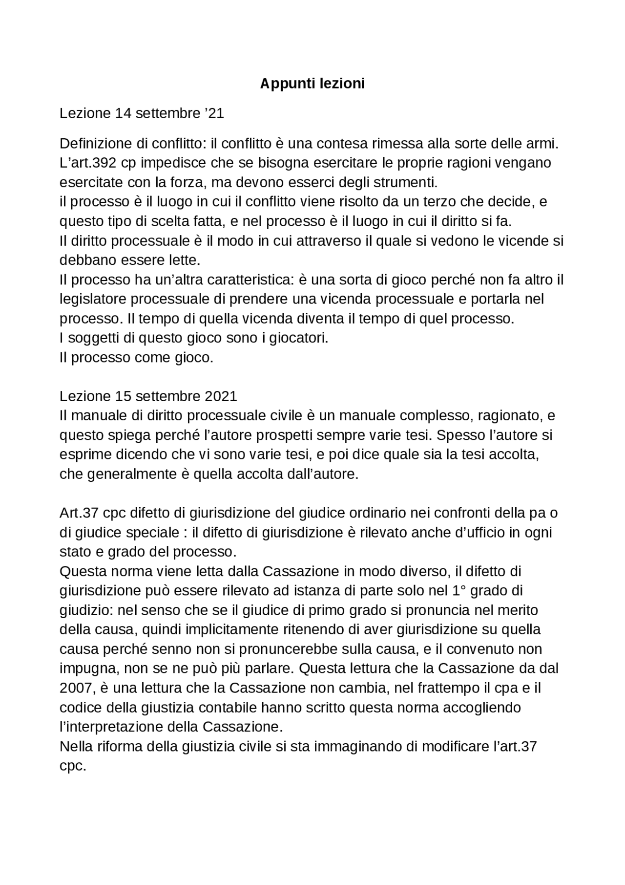 Appunti Procedura Civile Appunti Di Diritto Processuale Civile Docsity