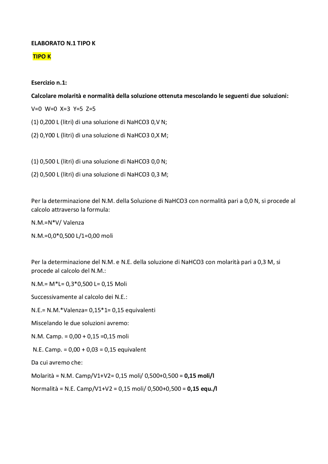 Elaborato 1 Tipo K Ingegneria Ambientale Esercizi Di Ingegneria