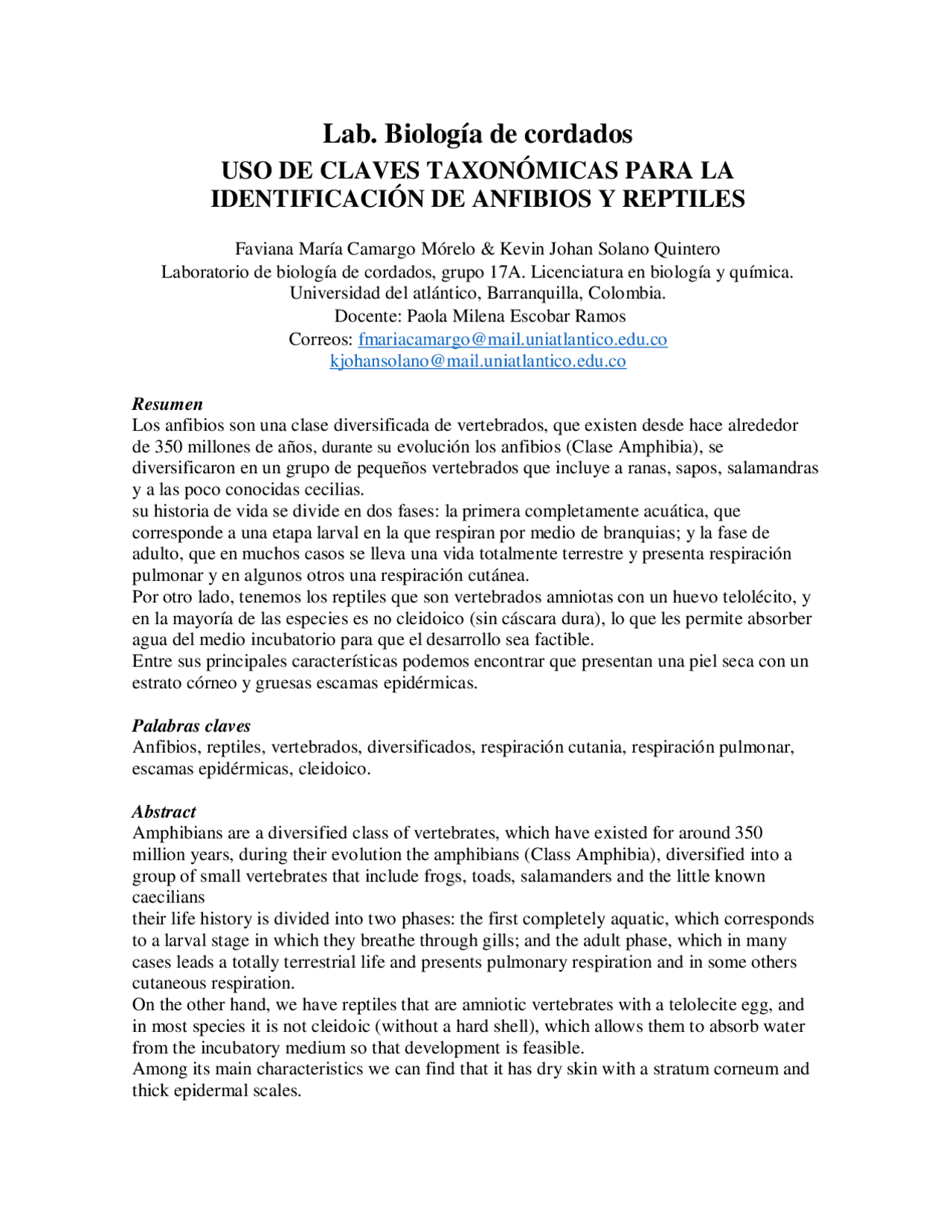 Laboratoria Anfibios Y Reptiles Monografías Ensayos De Biología