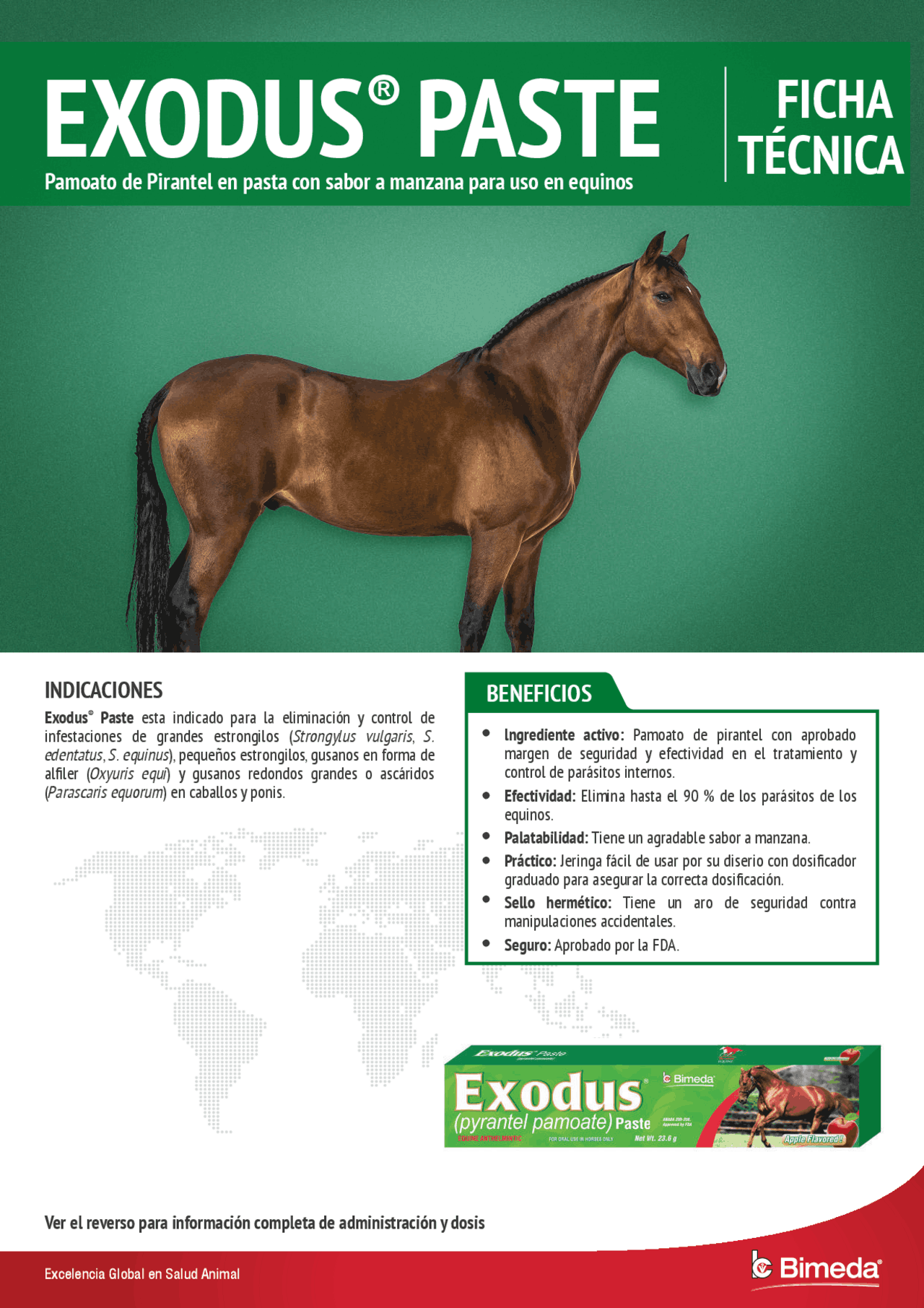 Pasta a base de pamoato de pirantel. Controla el 90 % de parásitos en ...
