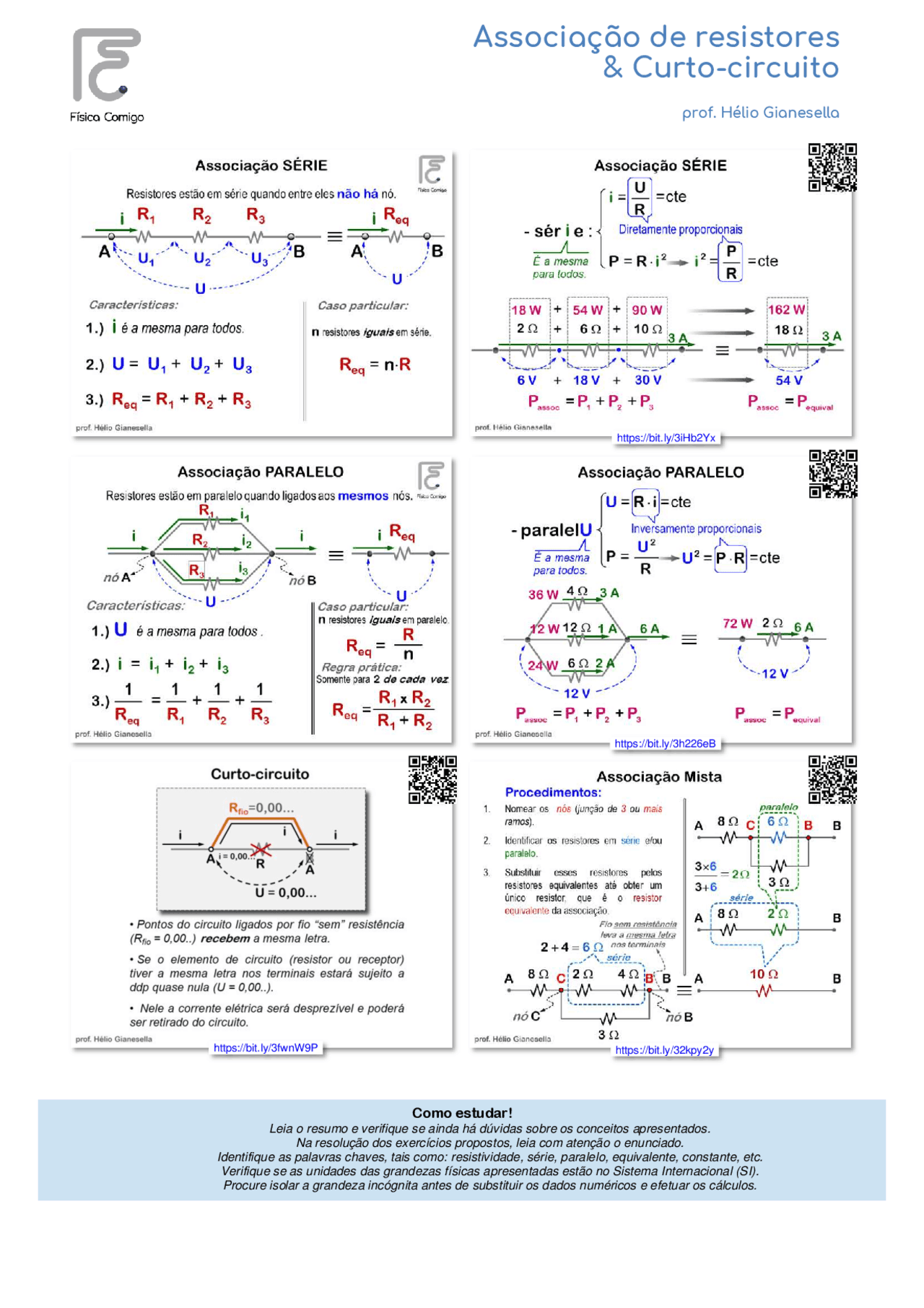 Resistores Circuitos Resumos Física Docsity