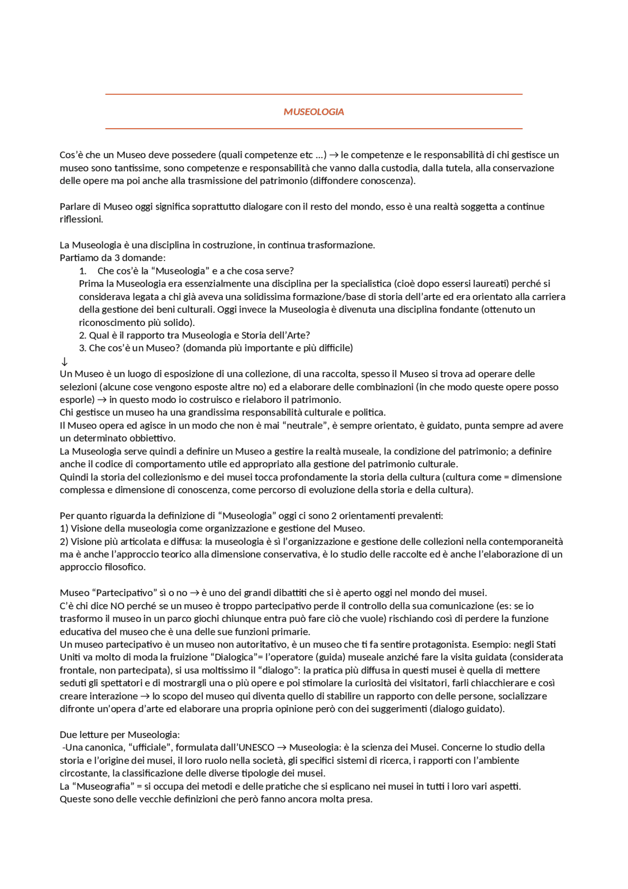 Museologia Appunti Completi Sbobinature Di Museologia Docsity