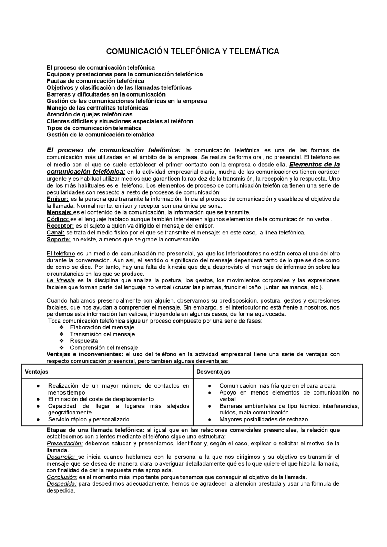 Comunicación telefónica y telemática | Resúmenes de Tecnologías de la ...