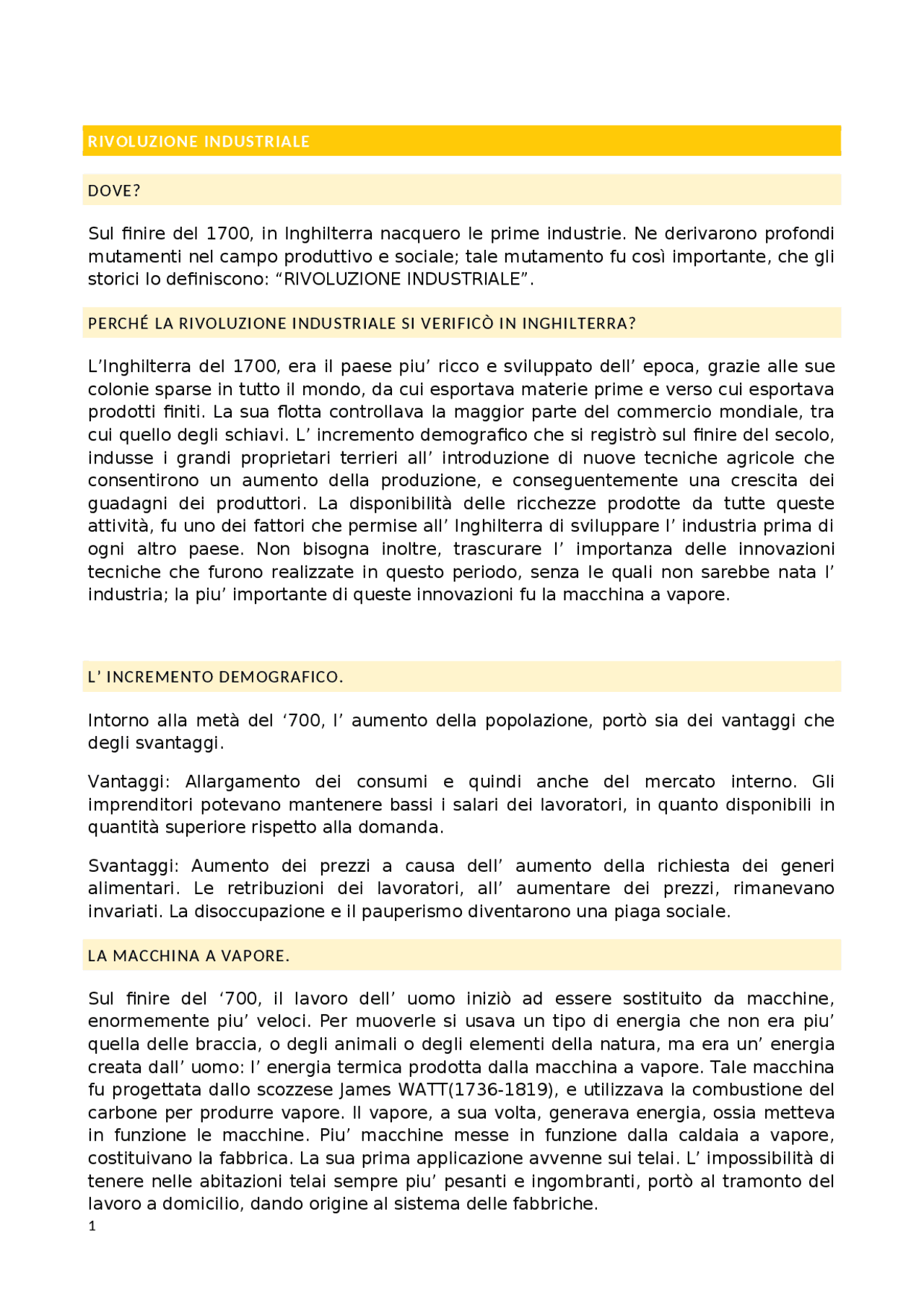 Rivoluzione Industriale Appunti Di Storia Docsity