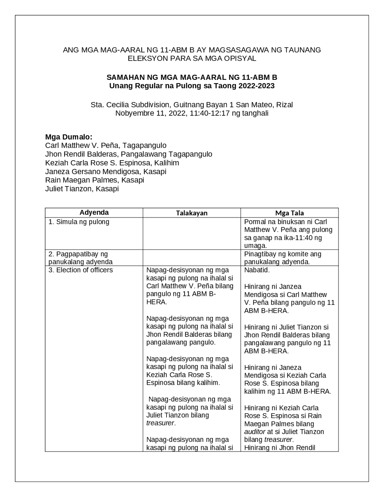 Talumpati sa Filipino sa Piling Larang | Essays (high school) English ...