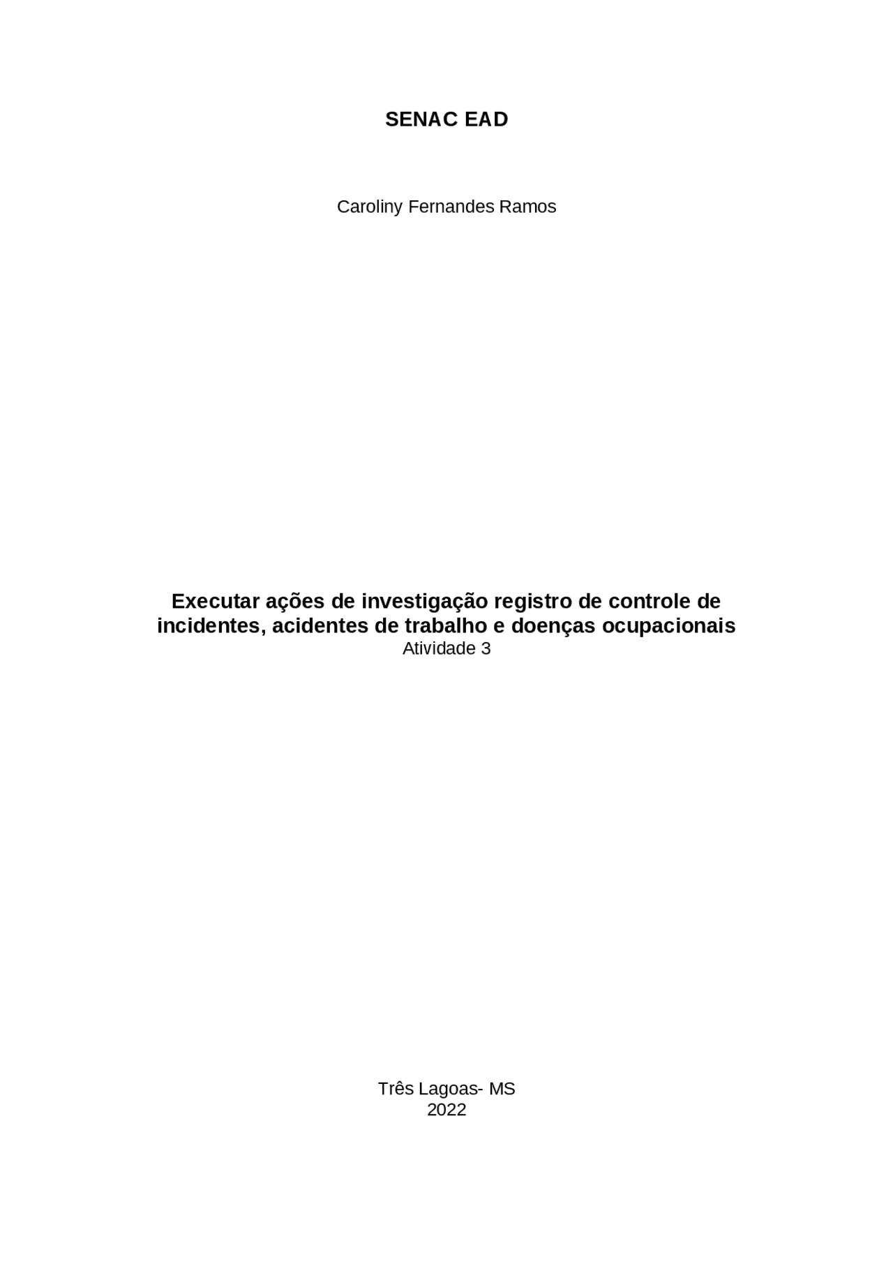Uc05 Atividade 3 Senac Ead Corrigido Exercícios Análise De Riscos