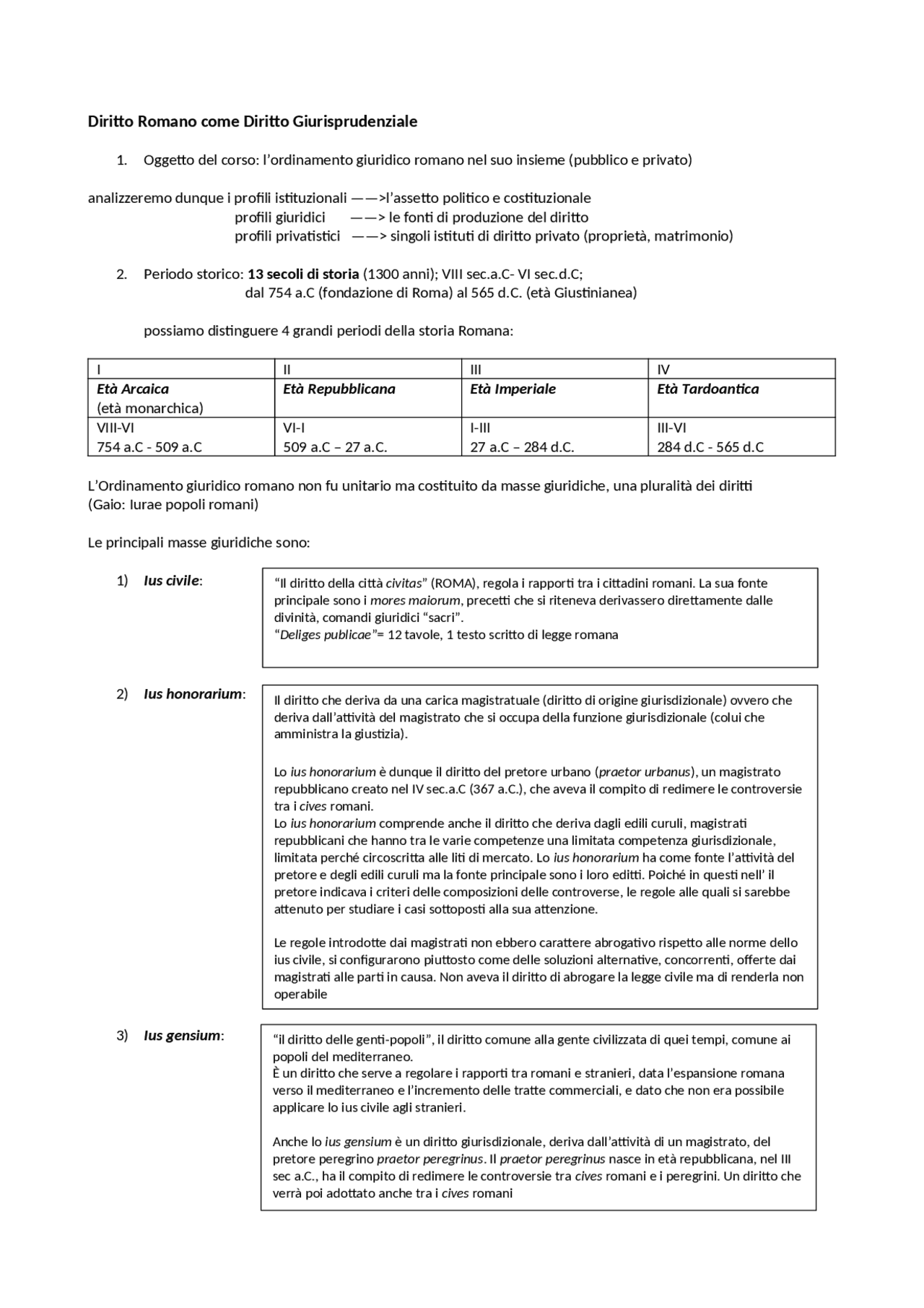 Appunti Diritto Romano Arcaico Appunti Di Diritto Romano Docsity