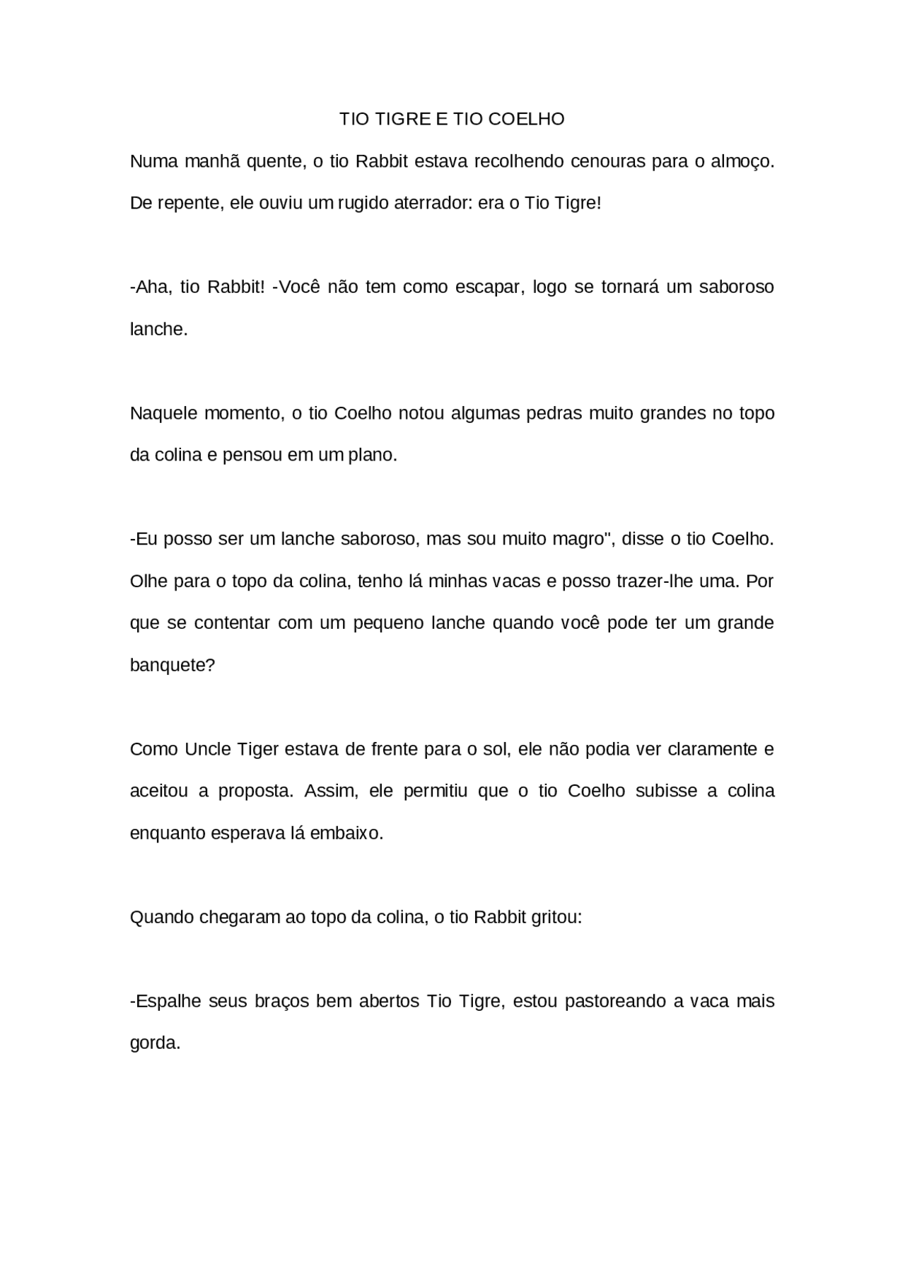 Fabula inspirada en los pequeños | Resúmenes de Lengua Portuguesa | Docsity