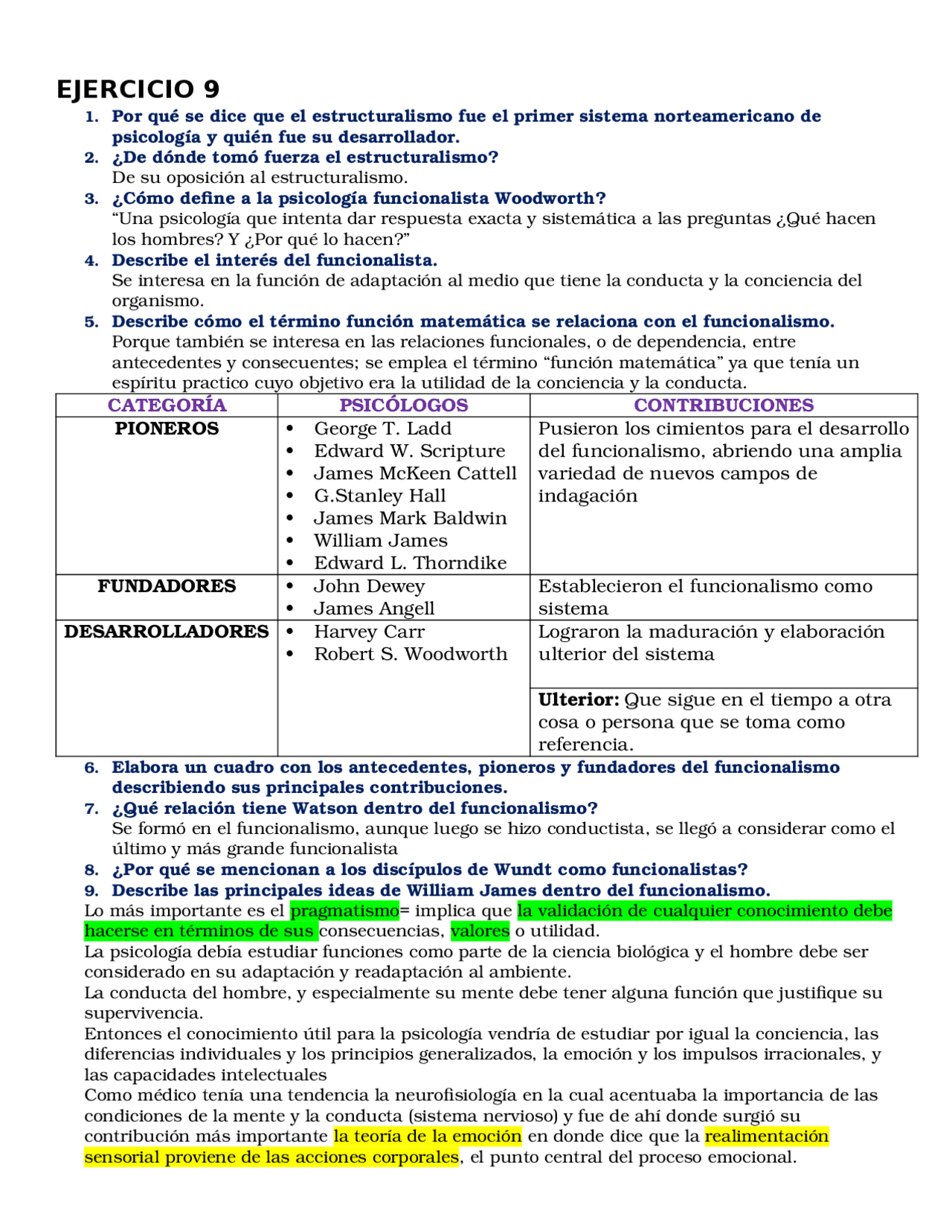 Ejercicios De Estructuralismo Ejercicios De Introducción A La