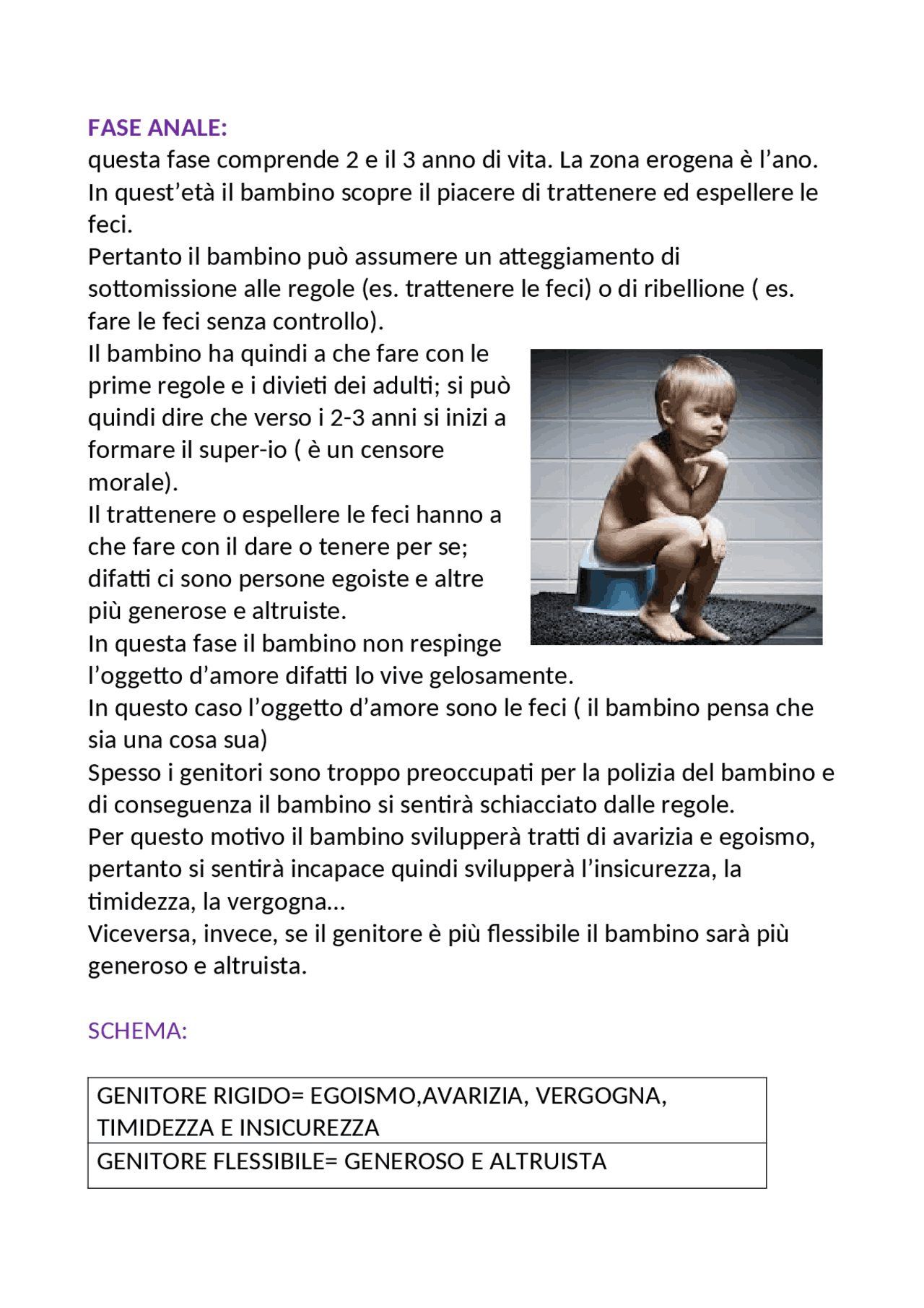 Sviluppo Psicosessuale Fase Anale Appunti Di Psicologia Docsity