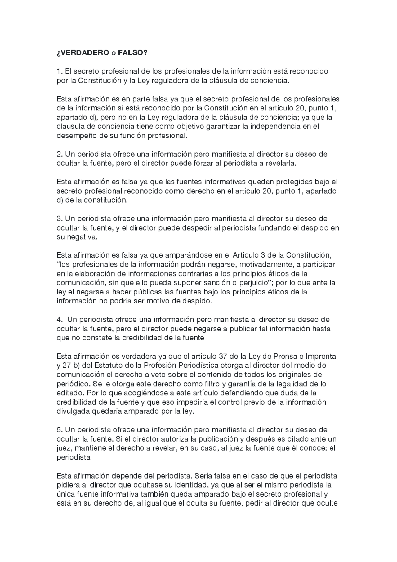 Práctica 3 Derecho De La Comunicación 1º Ejercicios De Derecho Docsity