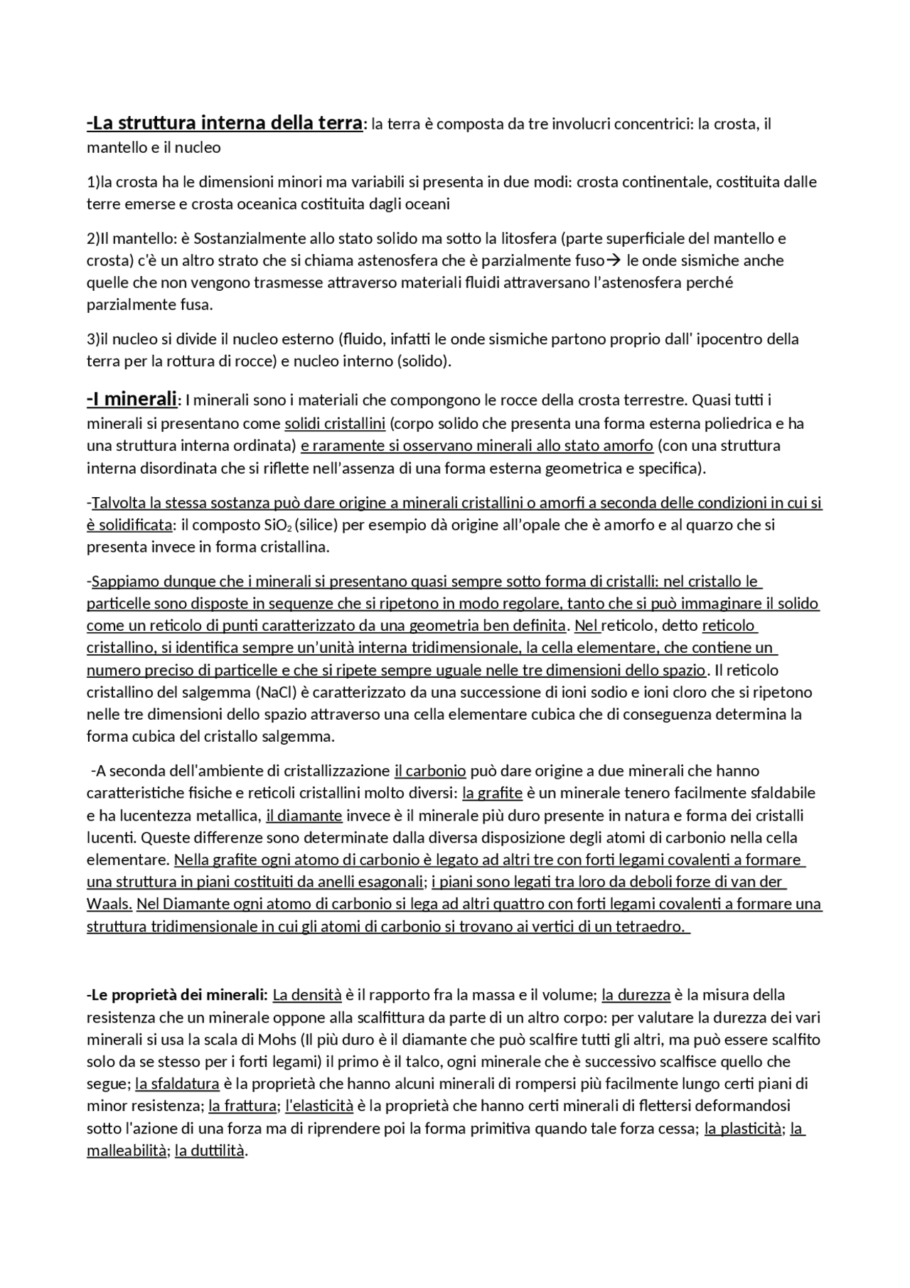 Scienze La Terra E I Minerali Appunti Di Scienze Della Terra Docsity