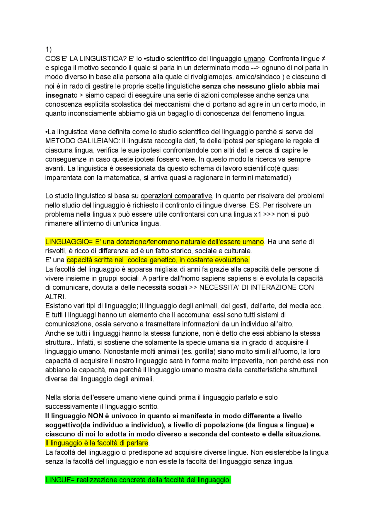 Linguistica Generale Appunti Appunti Di Linguistica Generale Docsity