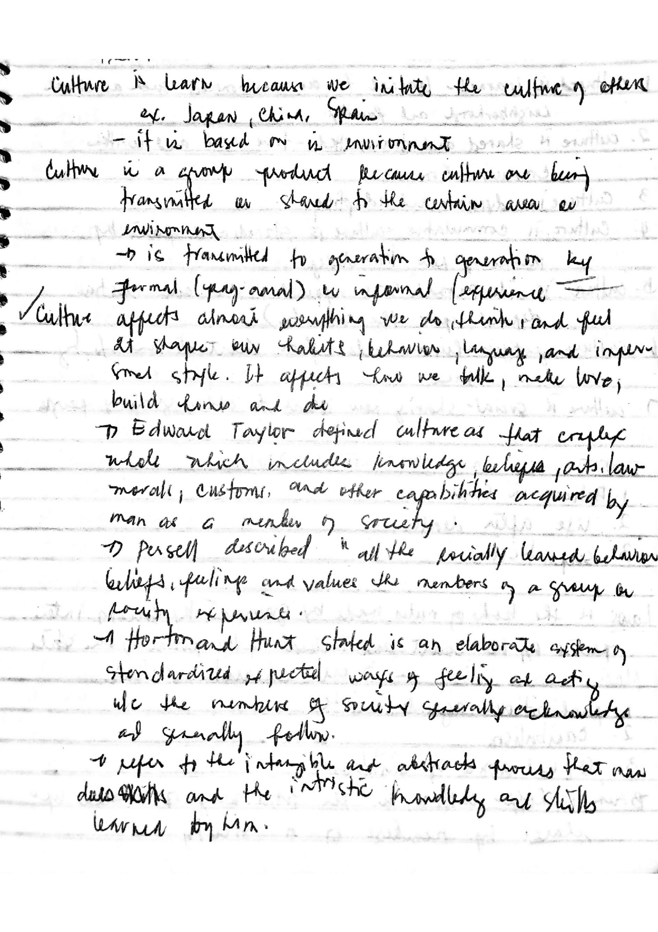 Socsci 2 Culture Notes Lecture Notes Social Sciences Docsity