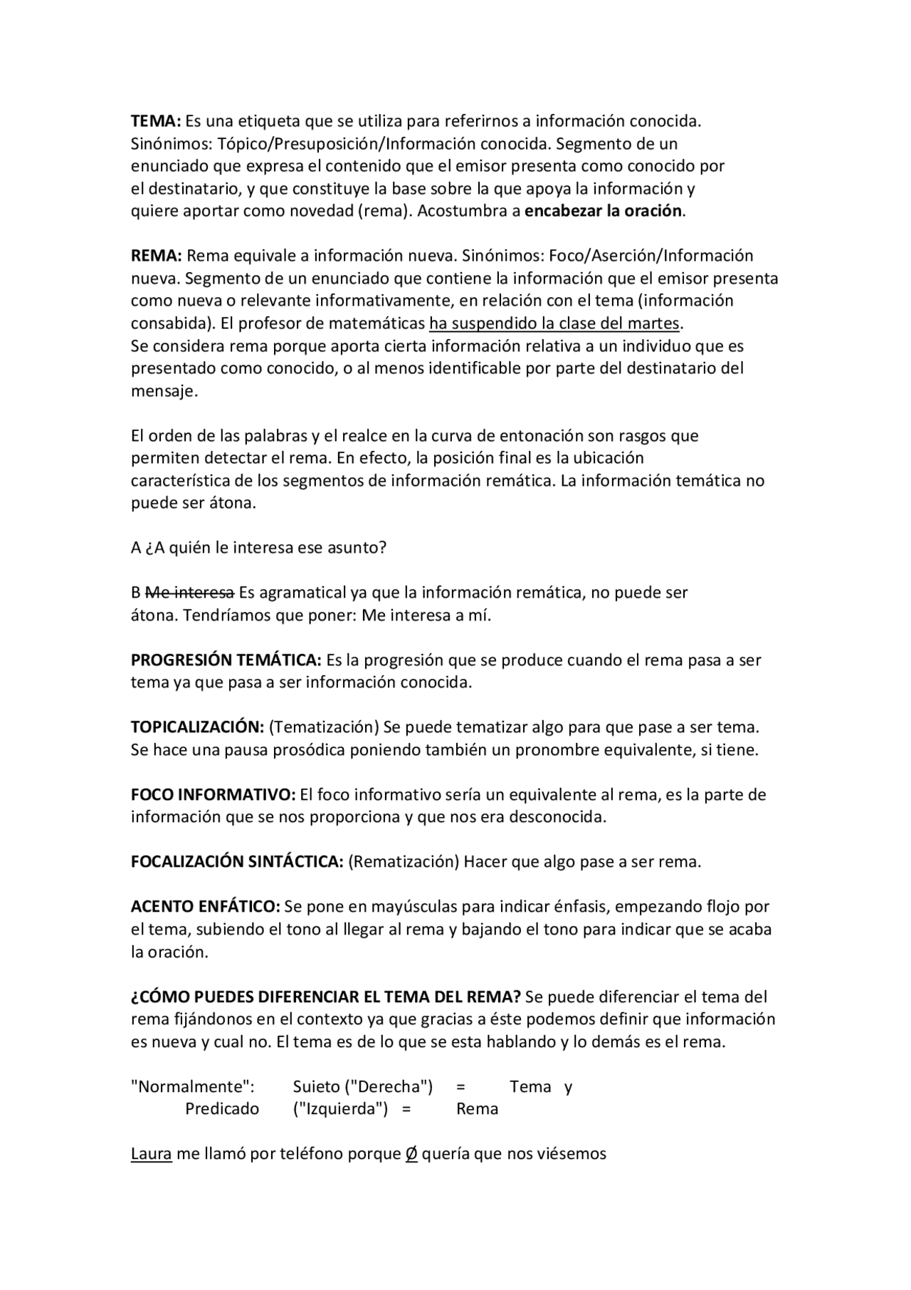 Tema y rema, diferencia entre ellos | Resúmenes de Lengua y Literatura ...