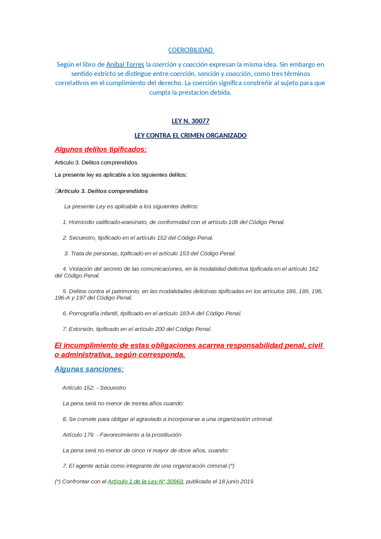 Explicacion Sobre La Coercion Resúmenes De Derecho Docsity
