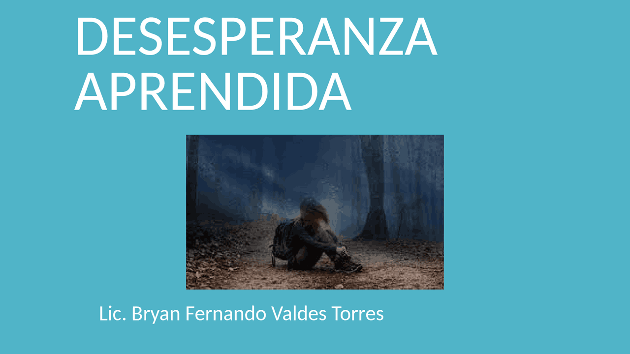 Desesperanza aprendida | Diapositivas de Psicología Clínica | Docsity