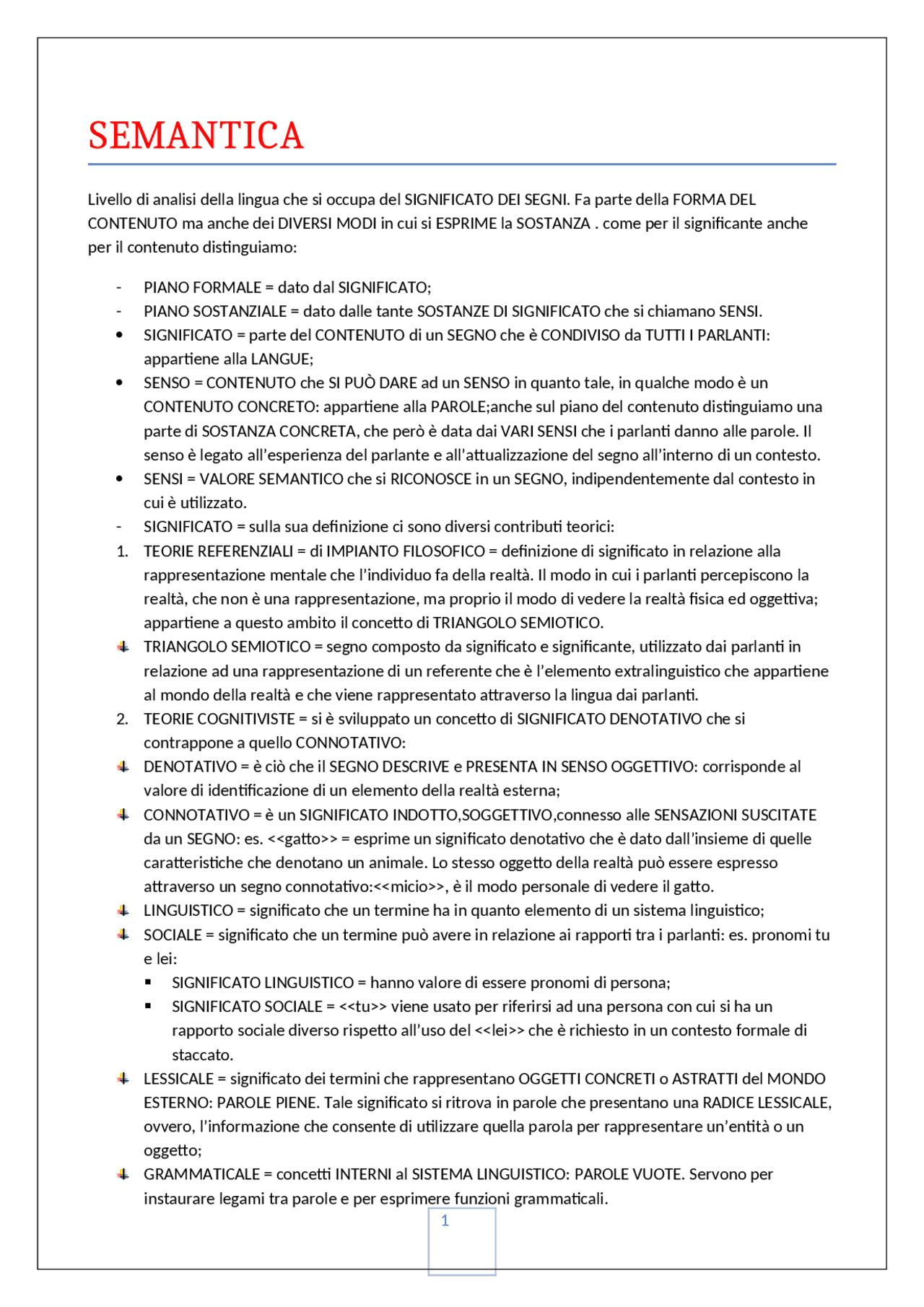 Appunti Sulla Semantica Appunti Di Linguistica Generale Docsity