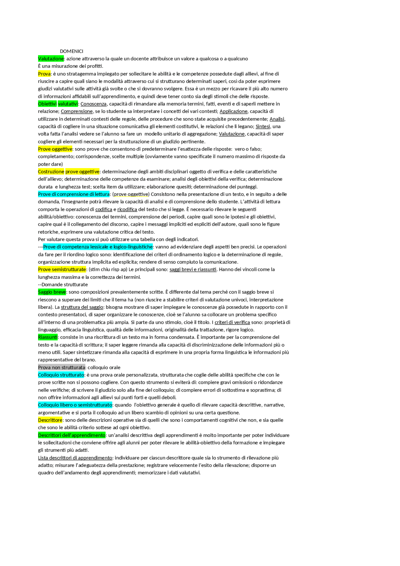 Domenici Manuale Della Valutazione Scolastica Schemi E Mappe