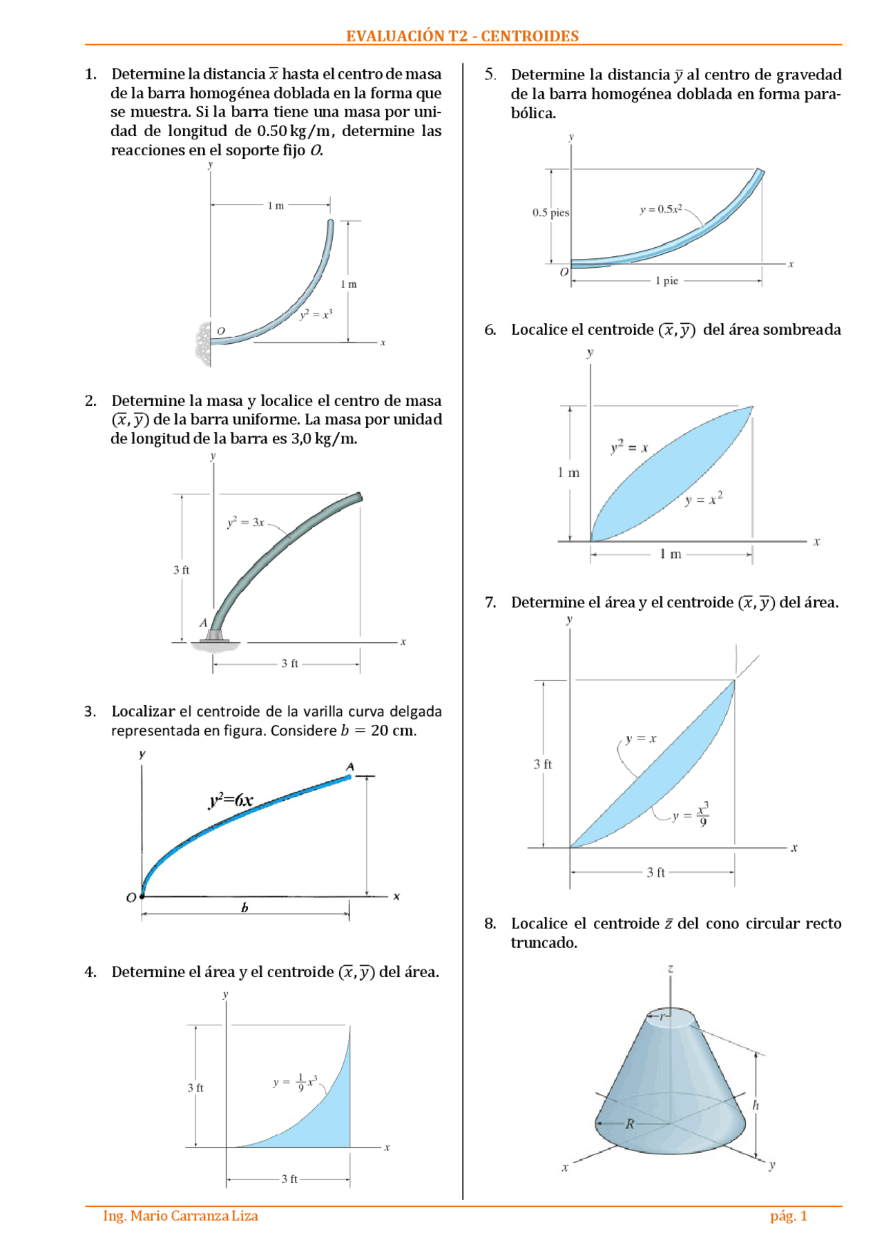 Centroides de estatica | Resúmenes de Ingeniería | Docsity