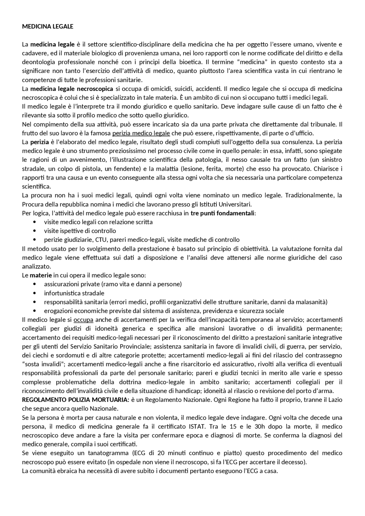 Medicina legale per infermieristica | Sbobinature di Medicina Legale ...