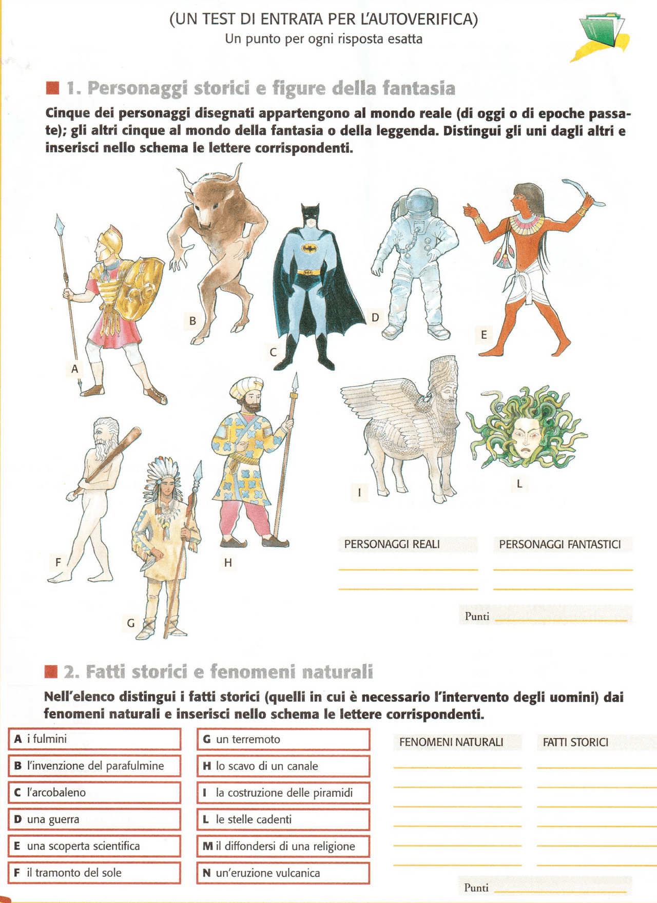 Verifica di storia -> personaggi storici. | Esercizi di Storia | Docsity