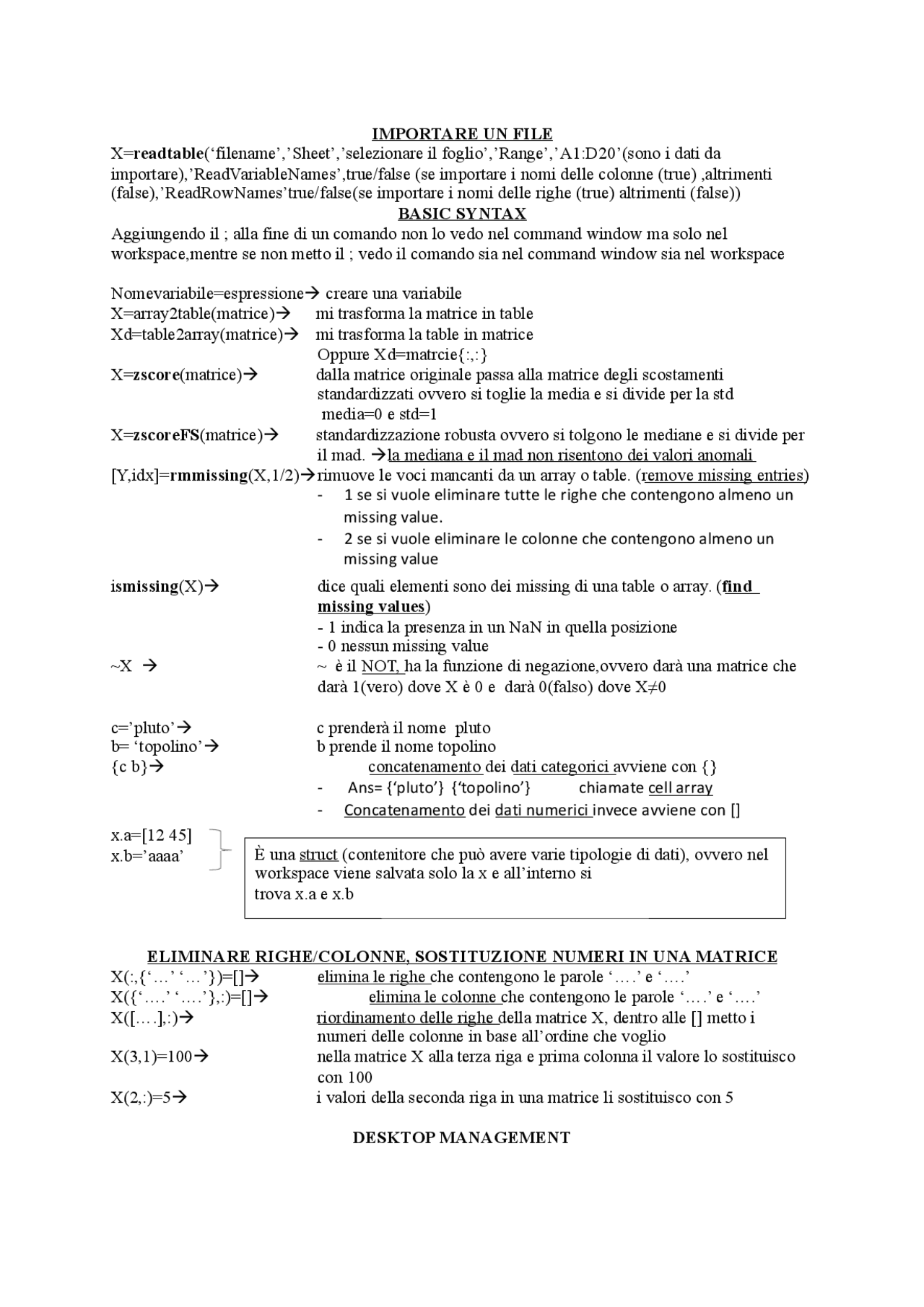 Formulario Matlab Statistica Schemi E Mappe Concettuali Di Statistica