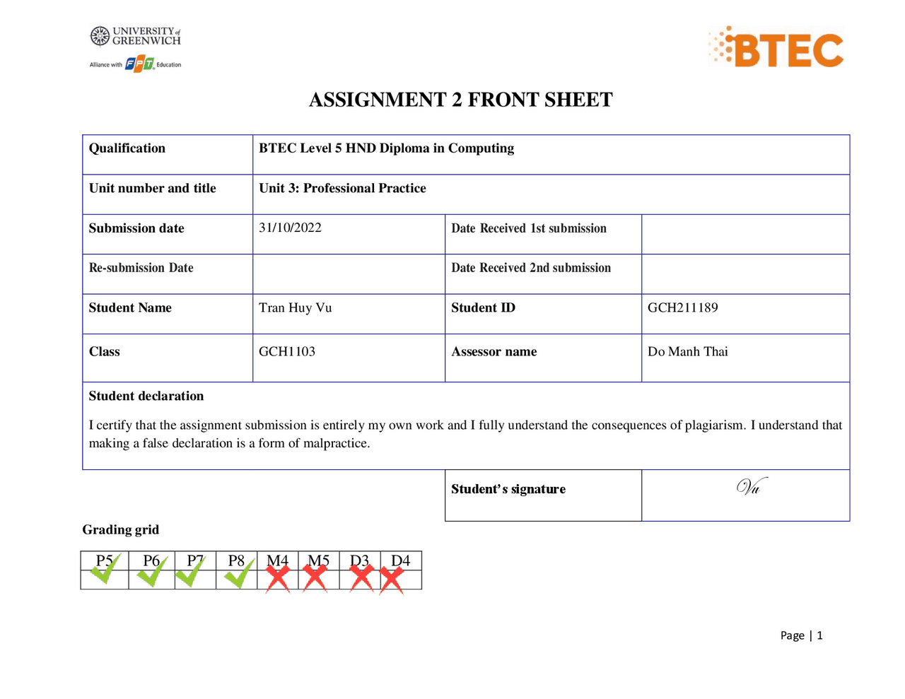 Professional Practice 1620 Assignment 2 Pass Assignments