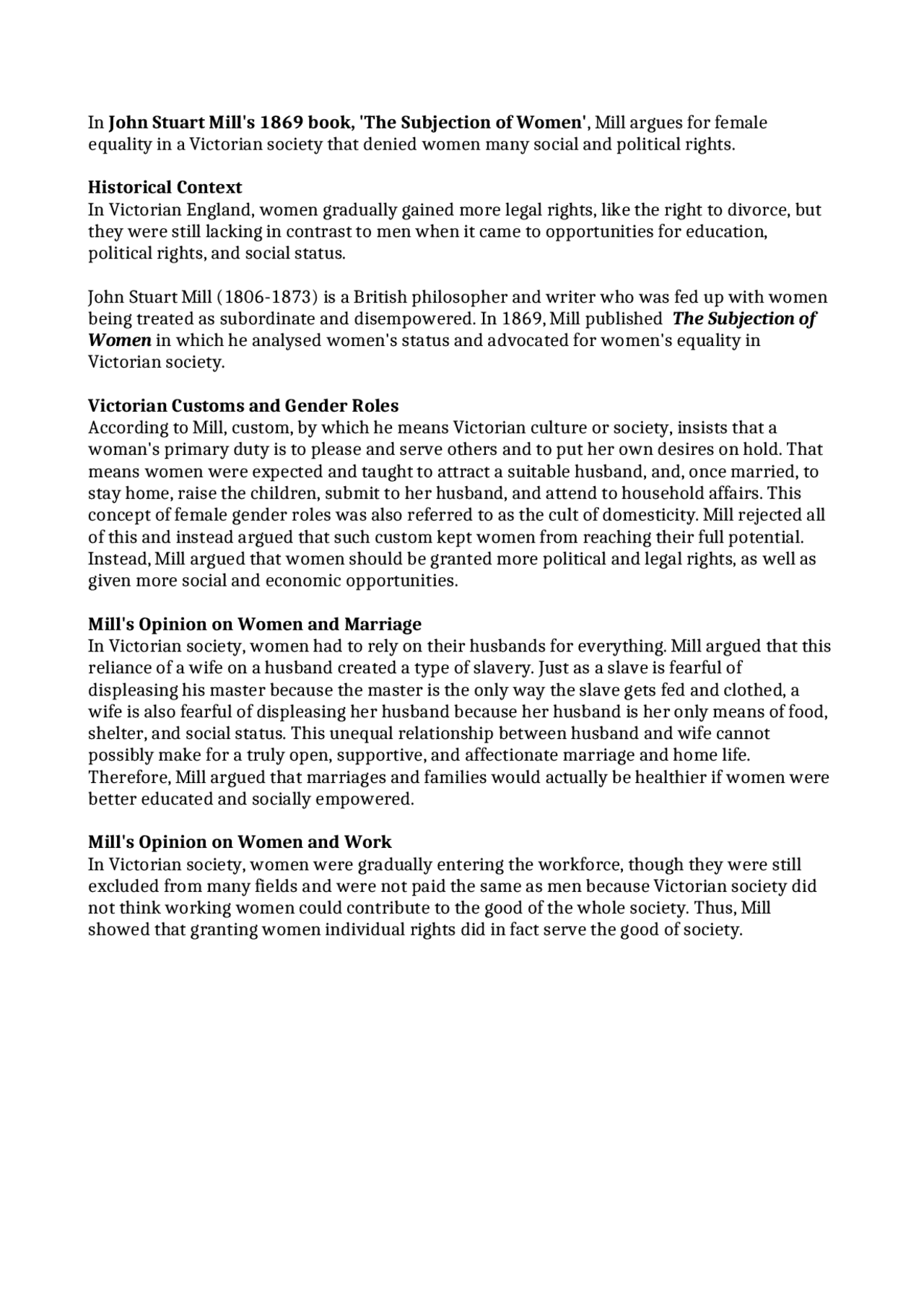 Traduzione di stuart mill esame di stato | Appunti di Inglese | Docsity