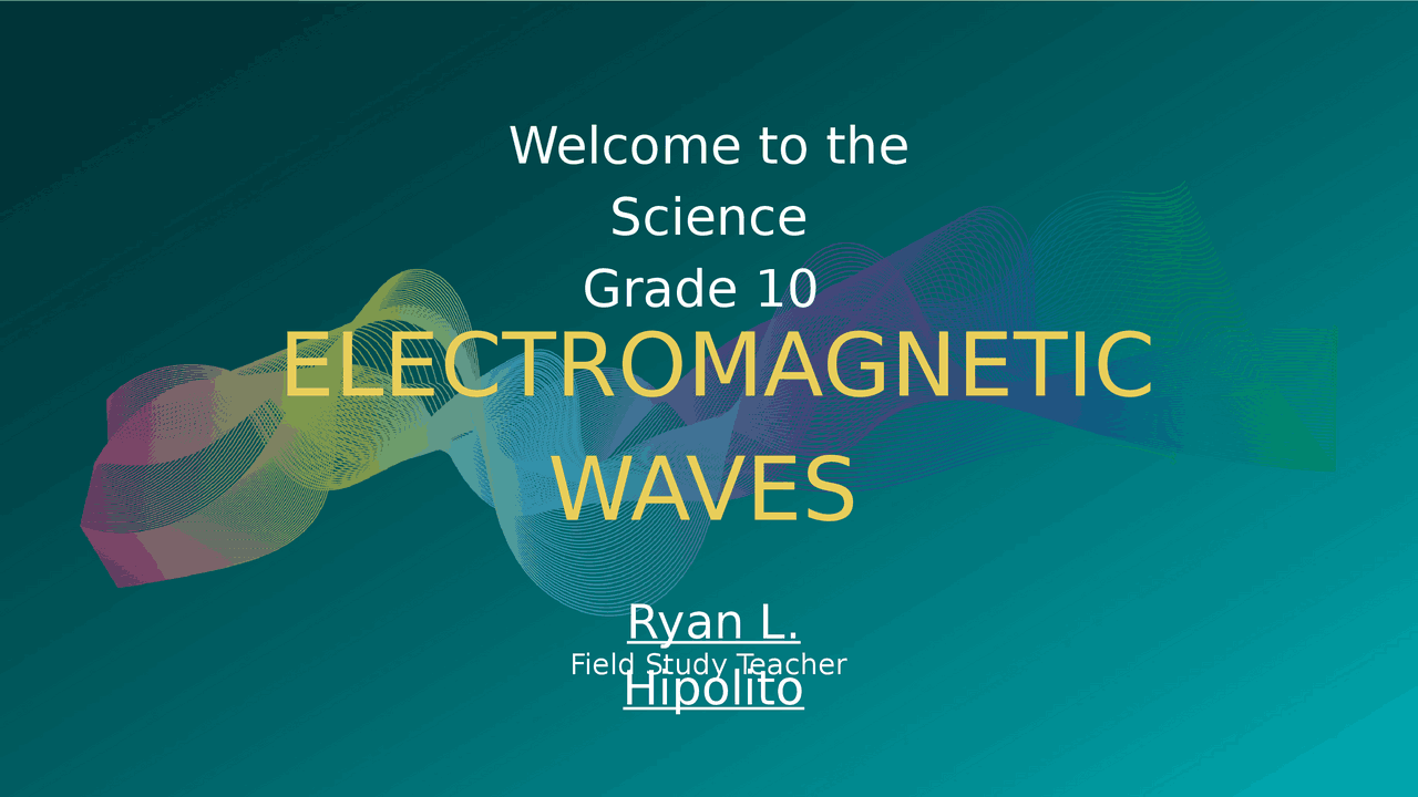 Electromagnetic Waves Slides Physics Docsity