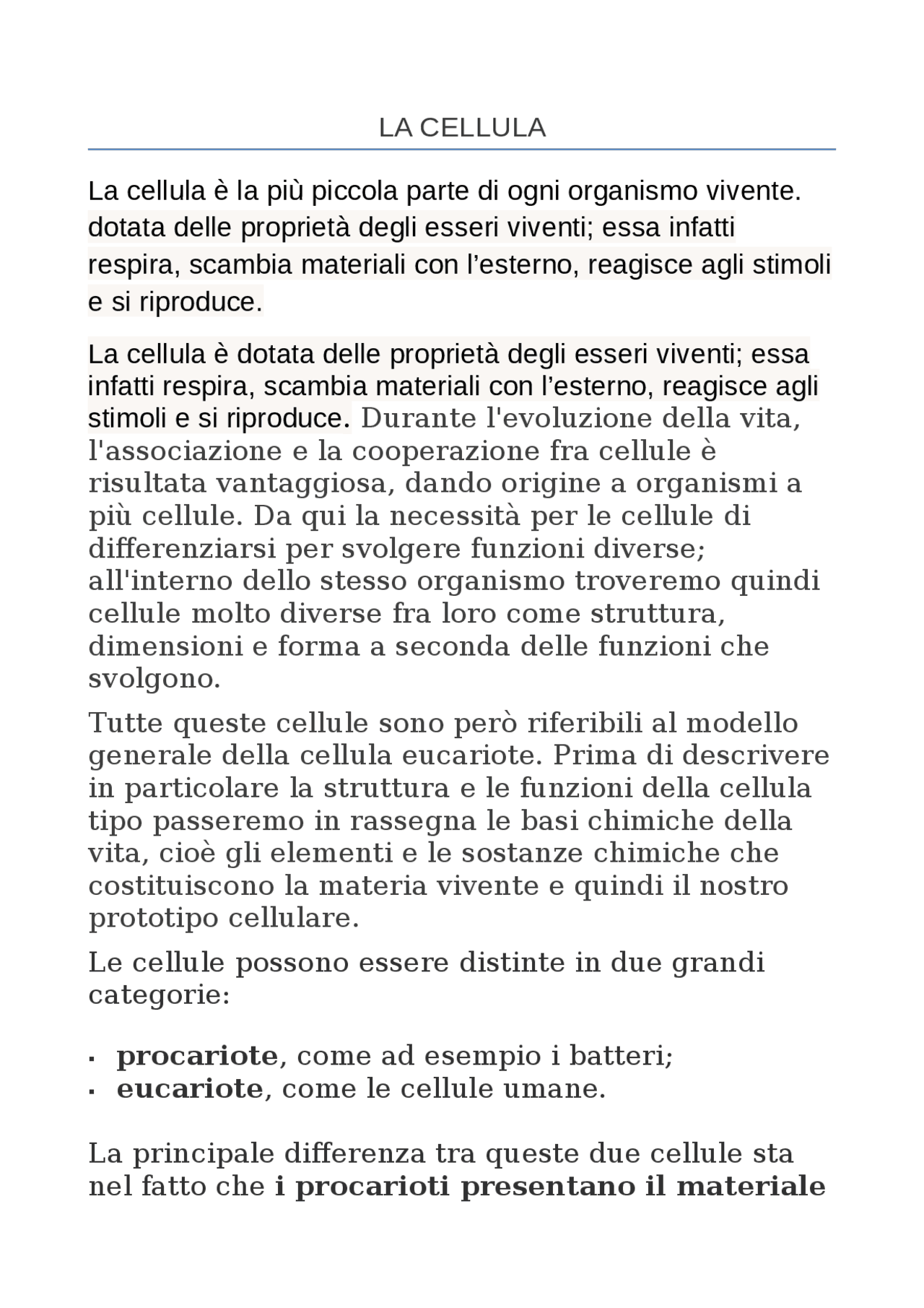 Riassunto Sulla Composizione Della Cellula Schemi E Mappe Concettuali