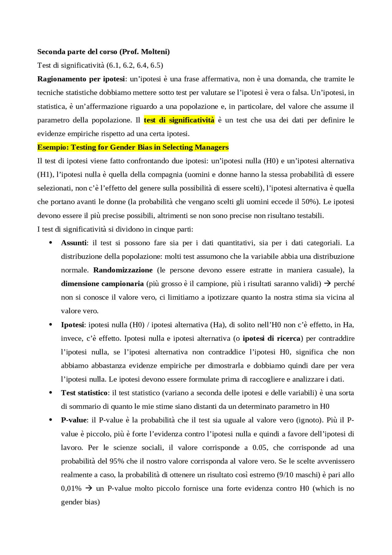 Analisi Dei Dati Secondo Parziale Appunti Di Analisi Dei Dati Docsity