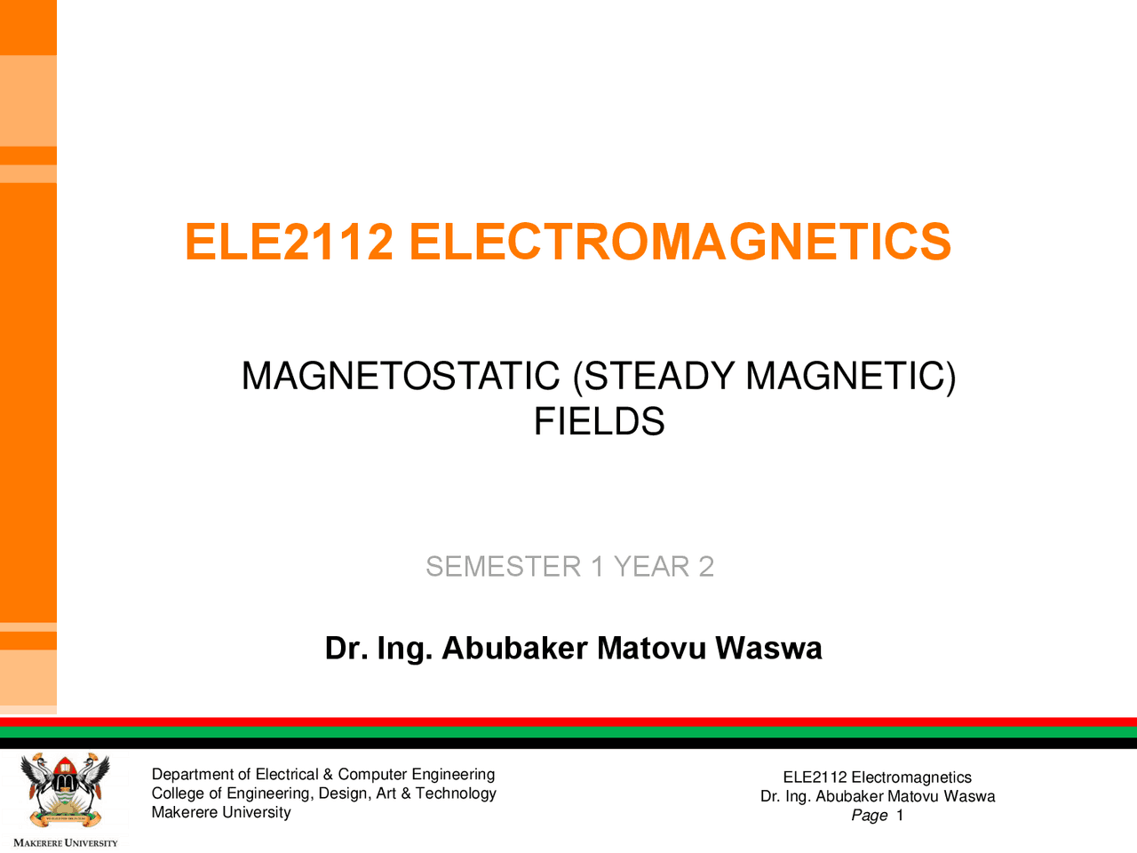 Engineering Electromagnetics Slides Lecture Notes Engineering Docsity