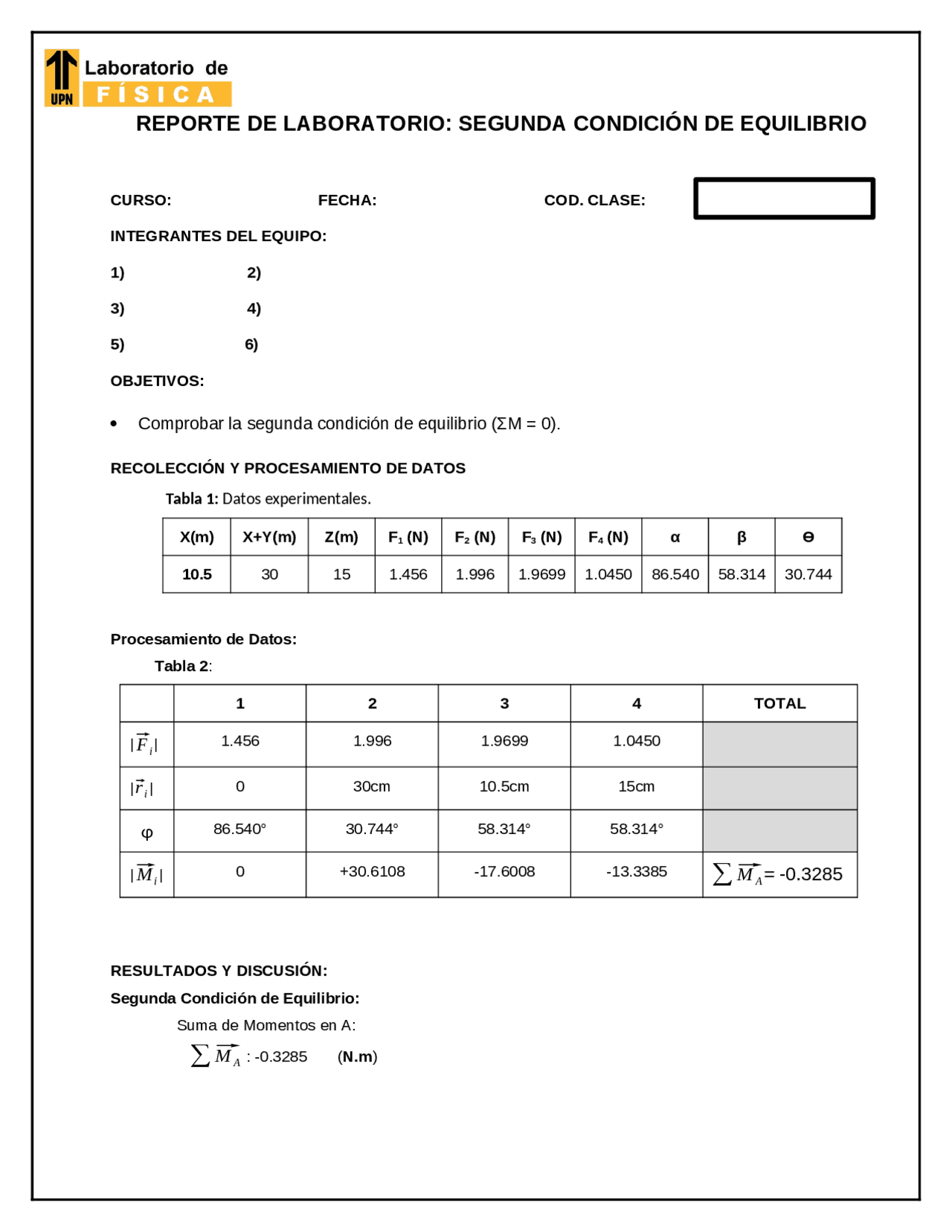 Reporte De Laboratorio Ejercicios De Física Docsity