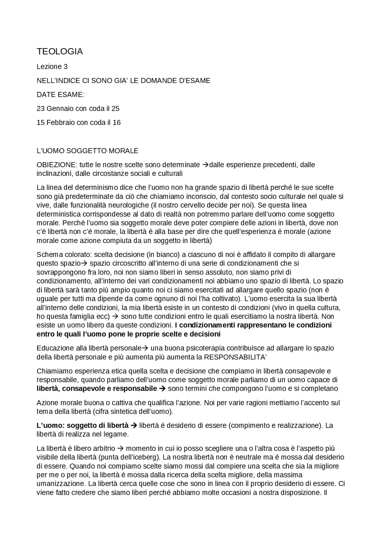 Teologia Appunti Completi Appunti Di Teologia Docsity
