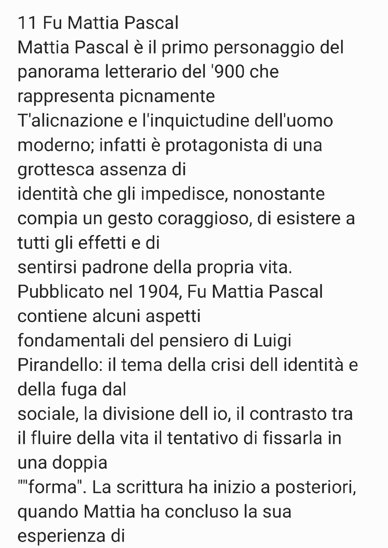 Il Fu Mattia Pascal Dispense Di Italiano Docsity