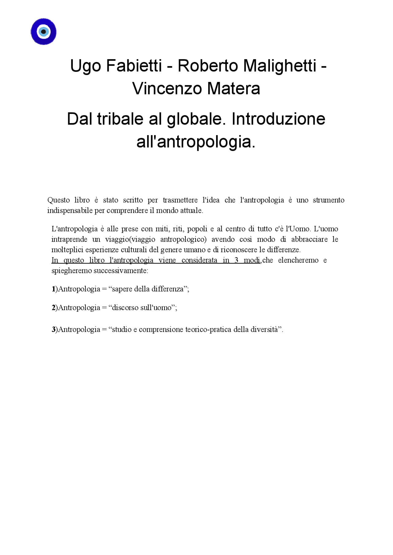 Ugo Fabietti - Roberto Malighetti - Vincenzo Matera Dal tribale al ...