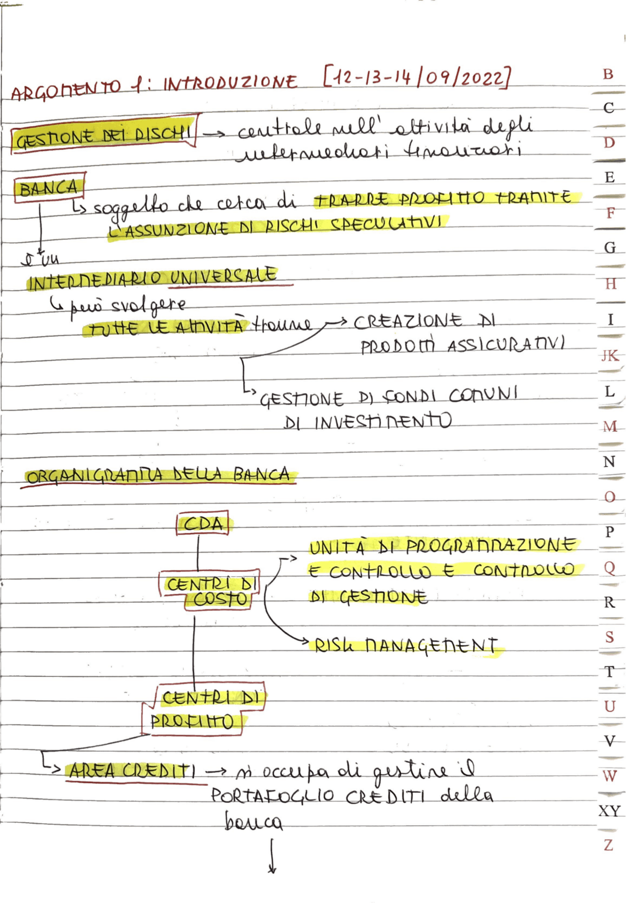 Modelli E Tecniche Di Gestione Dei Rischi Appunti Dellintero Corso