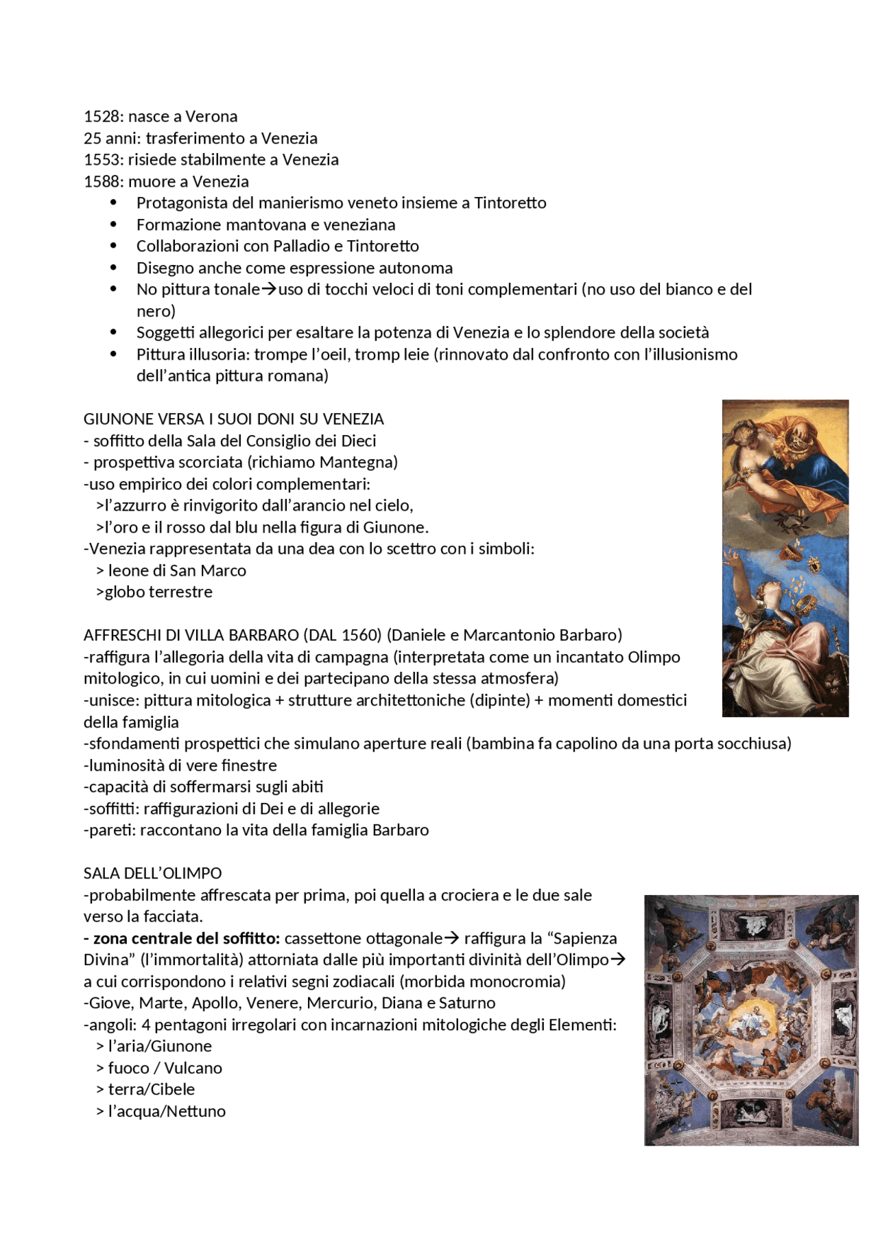 Paolo Veronese: biografia ed opere | Schemi e mappe concettuali di ...